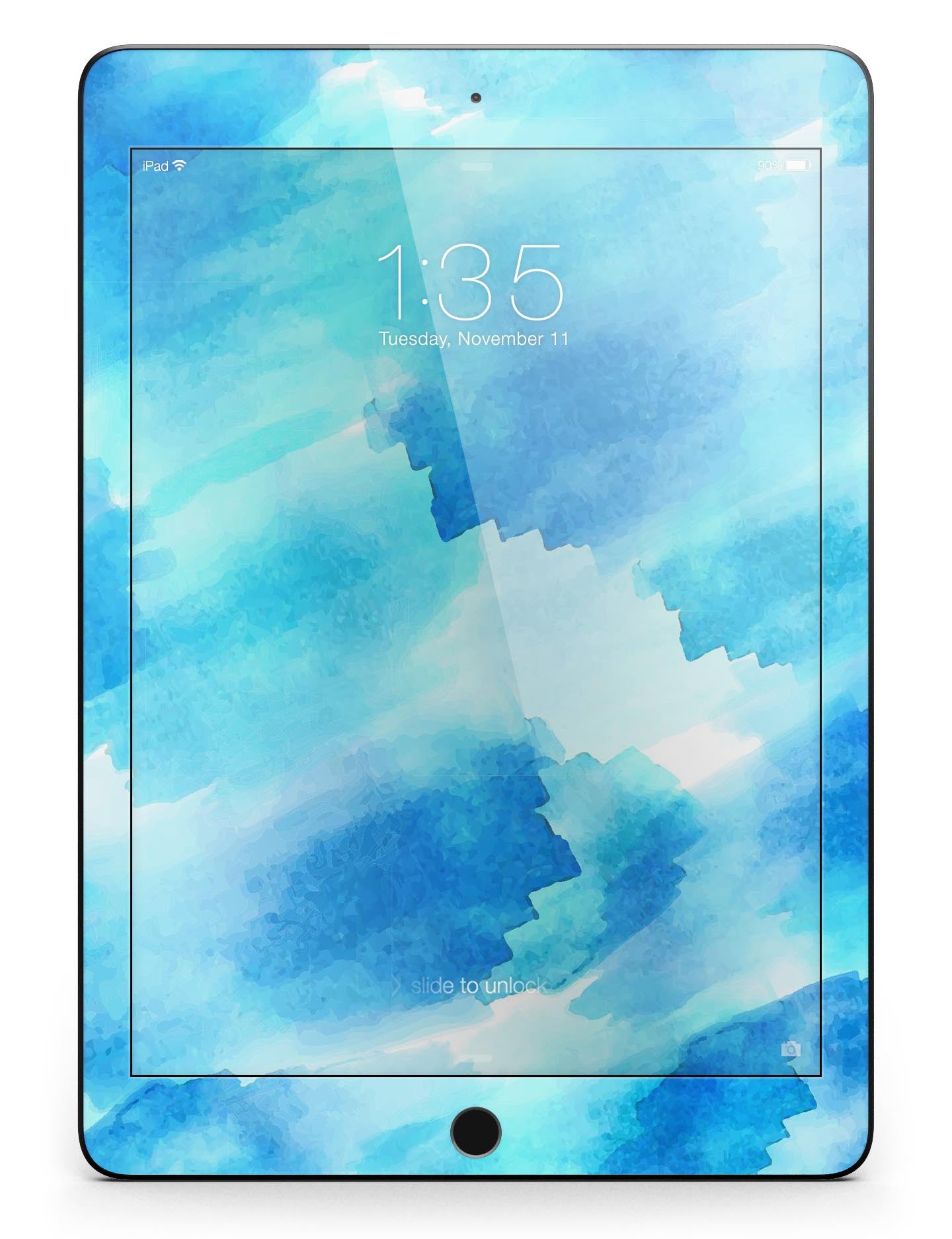 Abstract Blue Stroked Watercolour Full Body Skin for the iPad Pro (12 ...