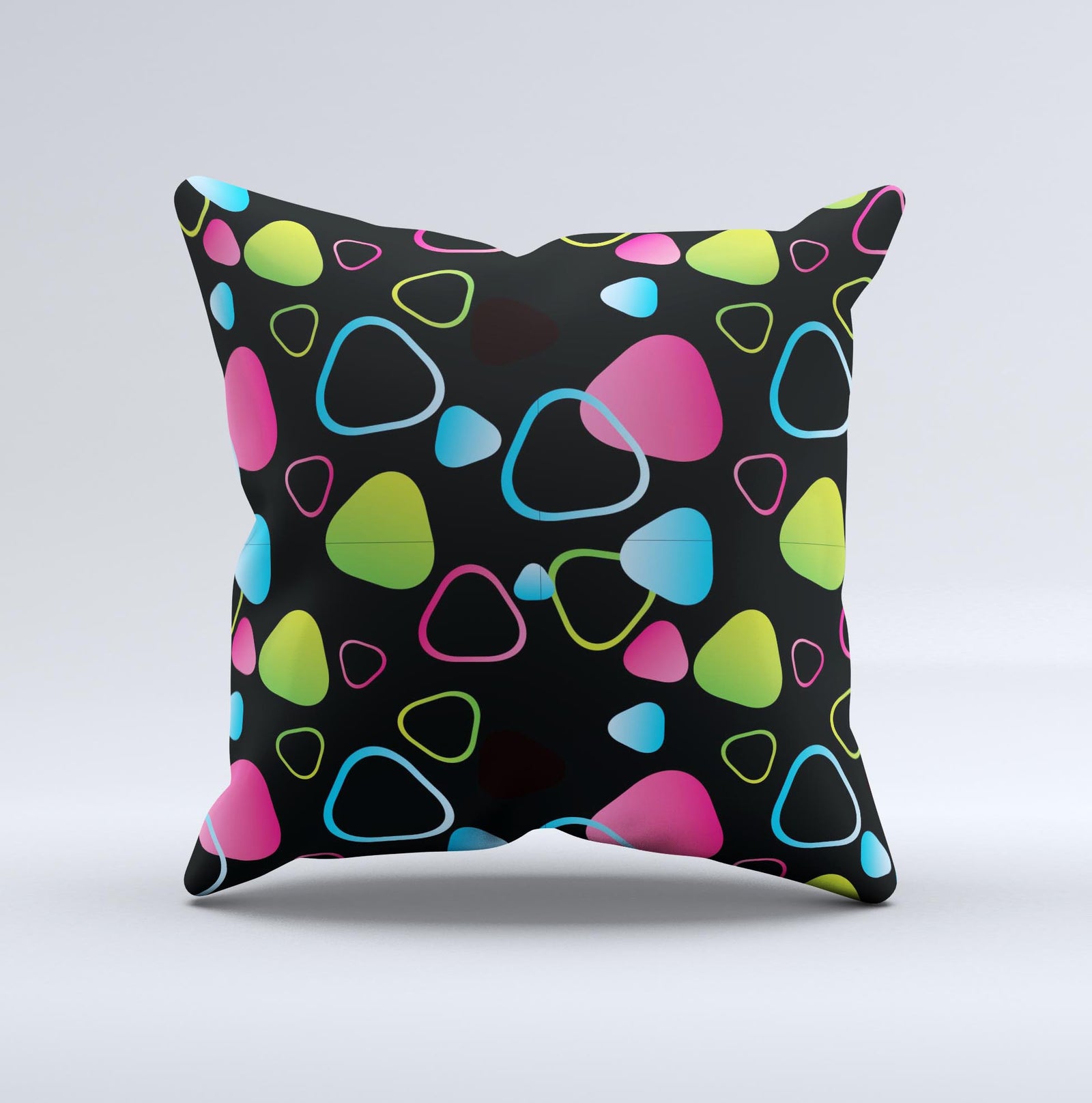 Abstract Bright Colored Picks ink-Fuzed Decorative Throw Pillow ...