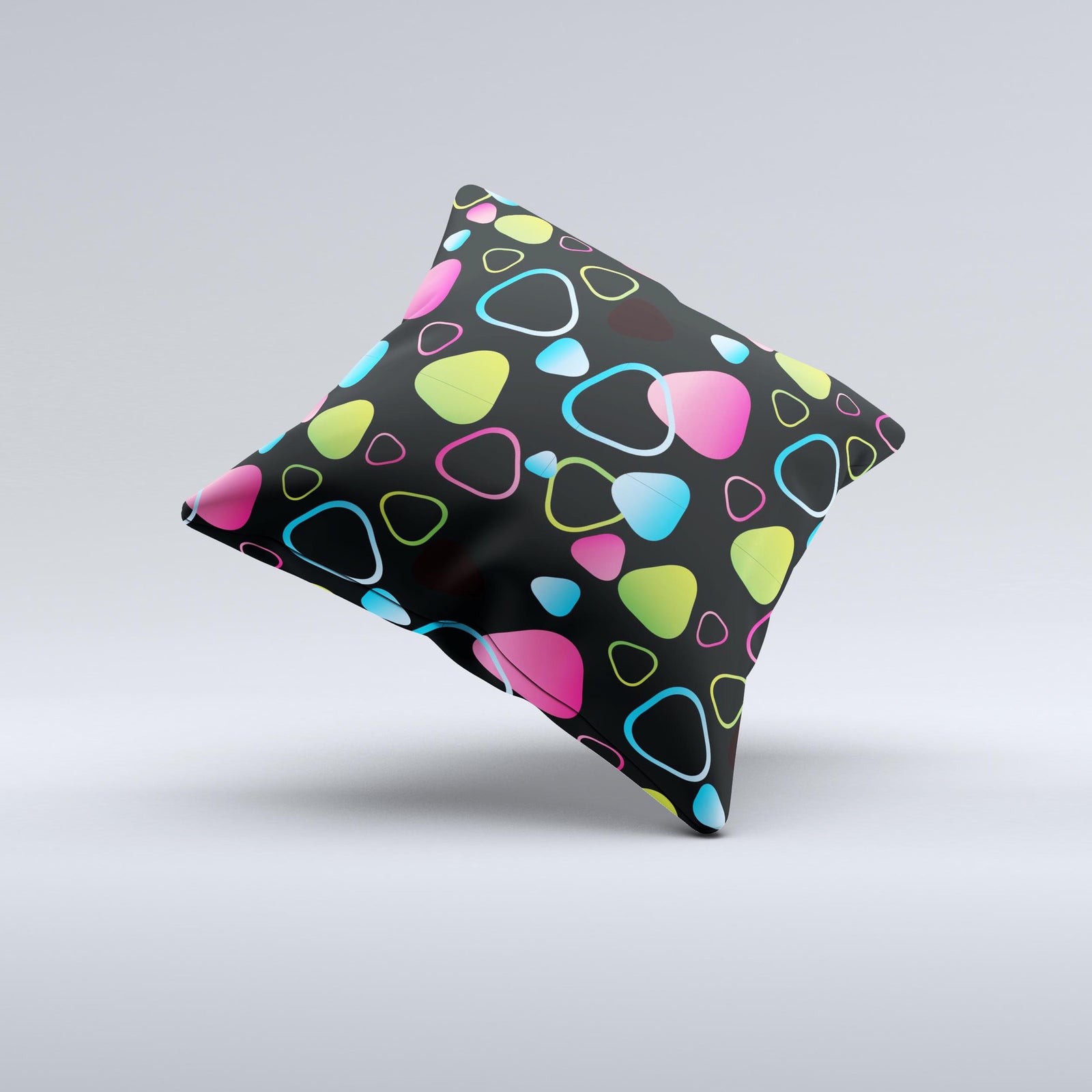 Abstract Bright Colored Picks ink-Fuzed Decorative Throw Pillow ...