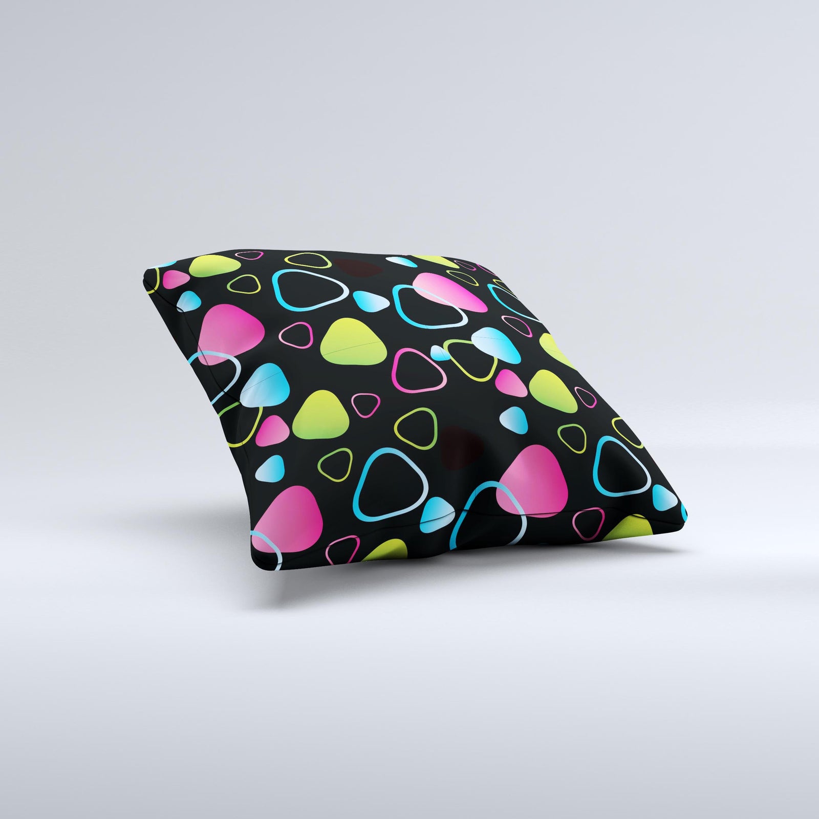 Abstract Bright Colored Picks ink-Fuzed Decorative Throw Pillow ...