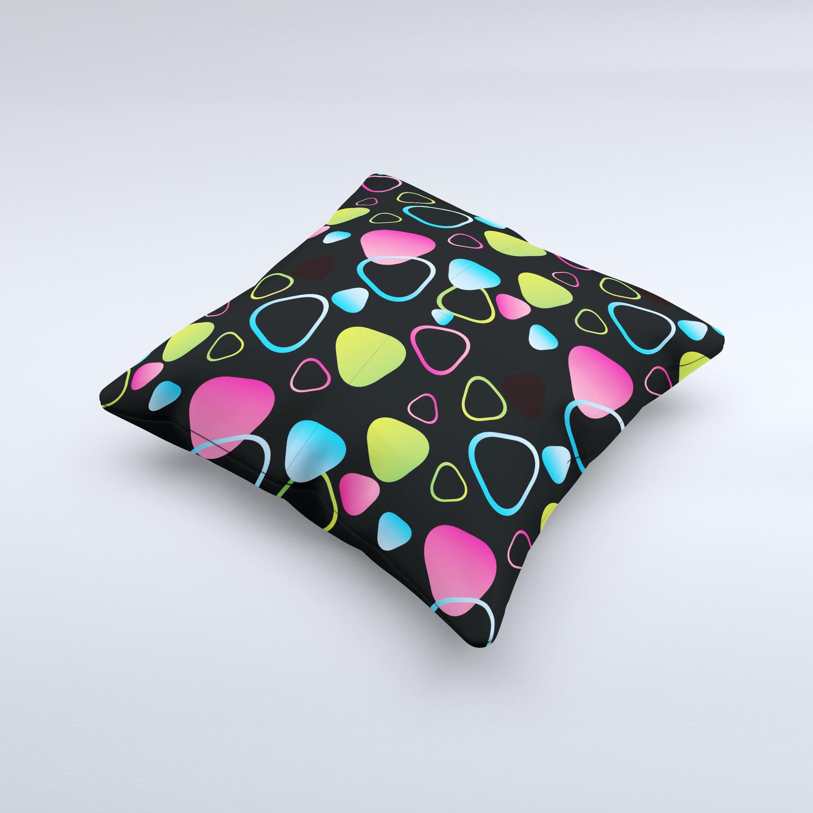 Abstract Bright Colored Picks ink-Fuzed Decorative Throw Pillow ...