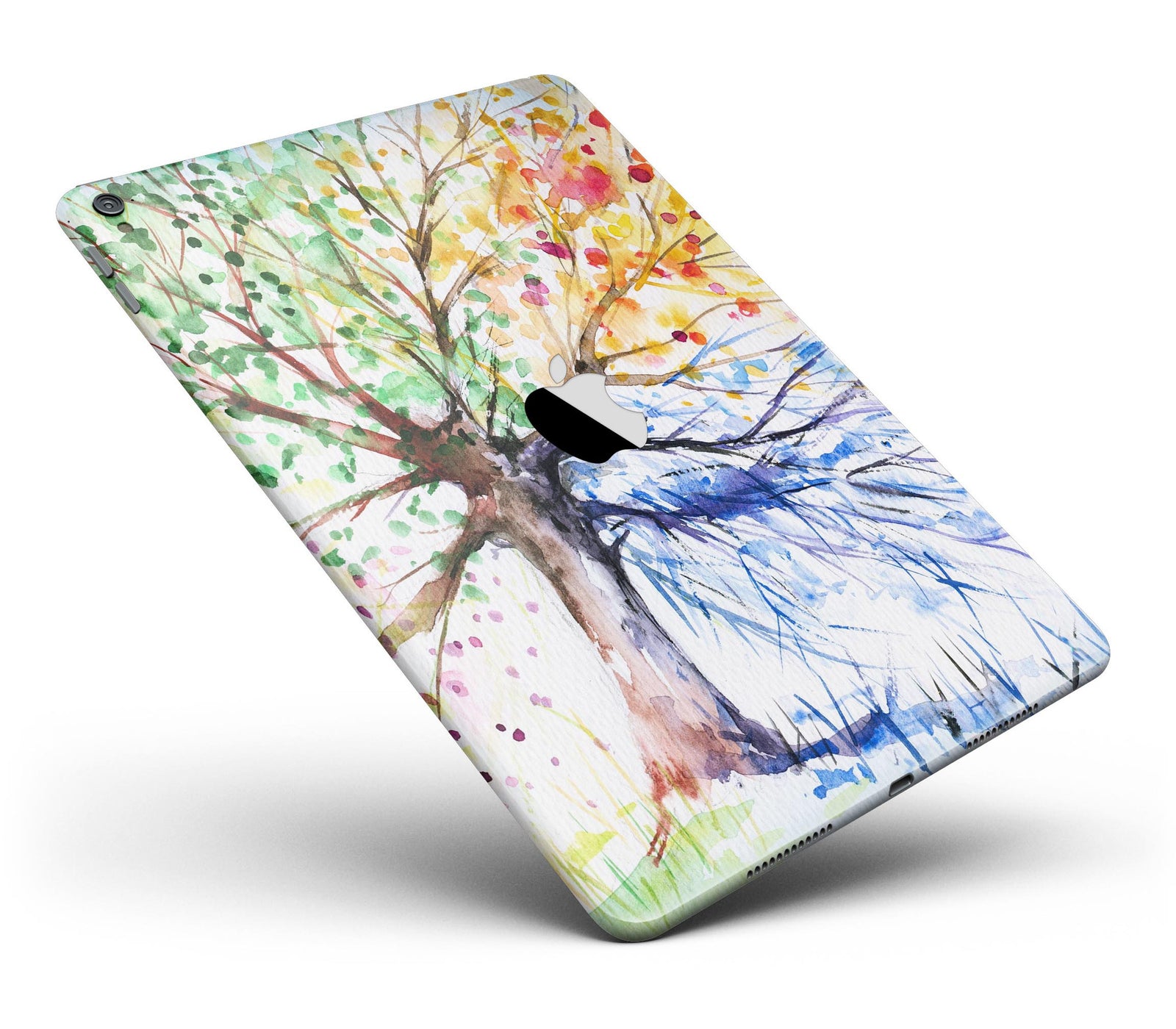 Abstract Colorful WaterColor Vivid Tree Full Body Skin for the iPad Pr ...