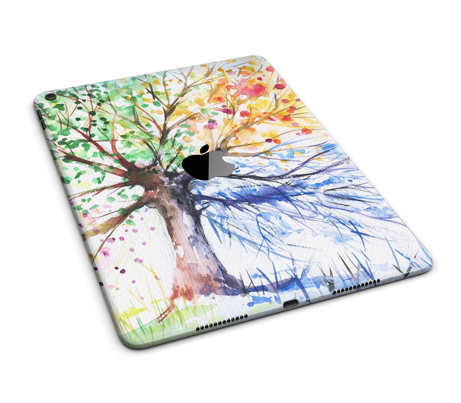 Abstract Colorful WaterColor Vivid Tree Full Body Skin for the iPad Pr ...