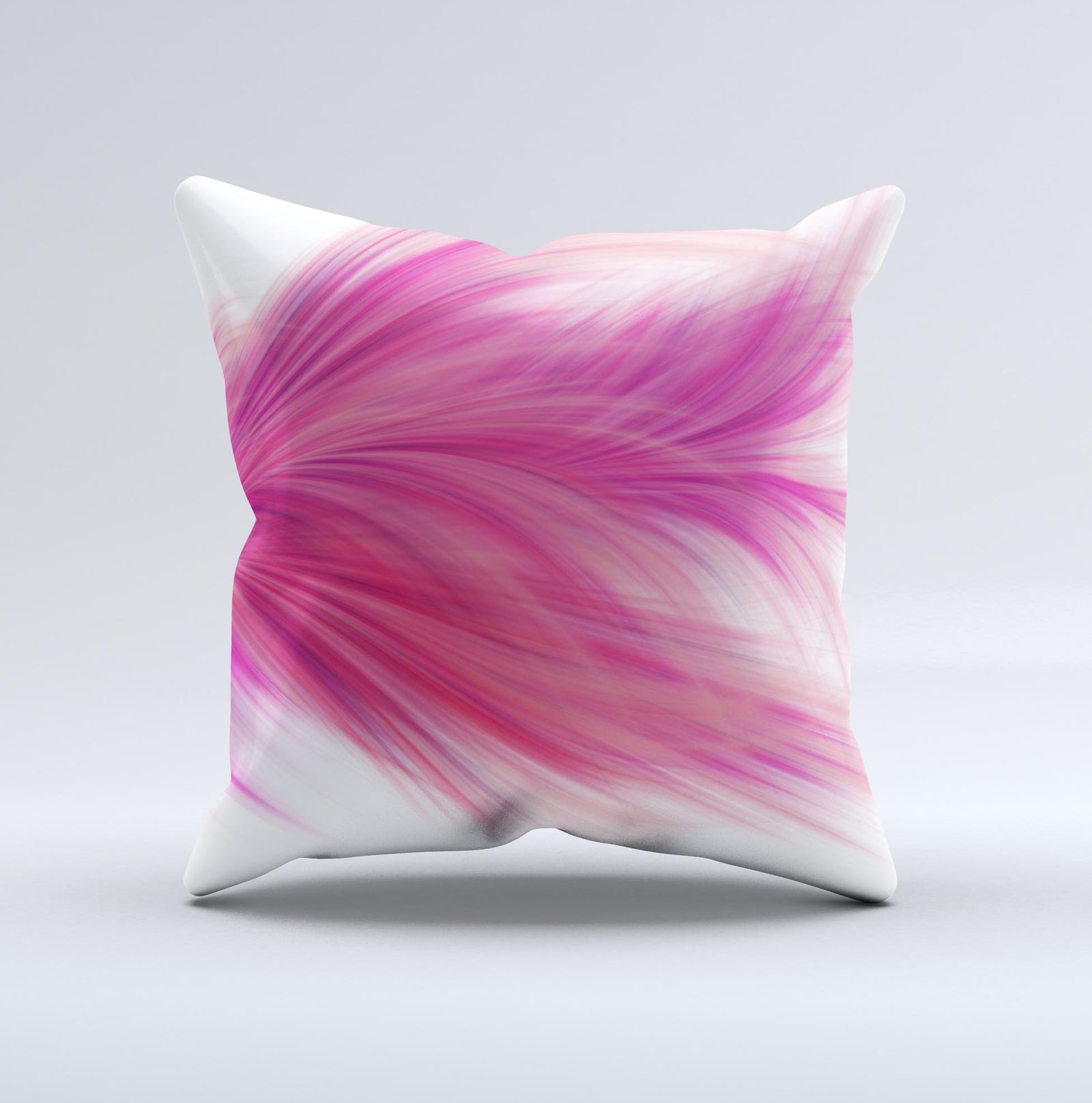 Abstract Pink Flowing Feather Ink-Fuzed Decorative Throw Pillow ...