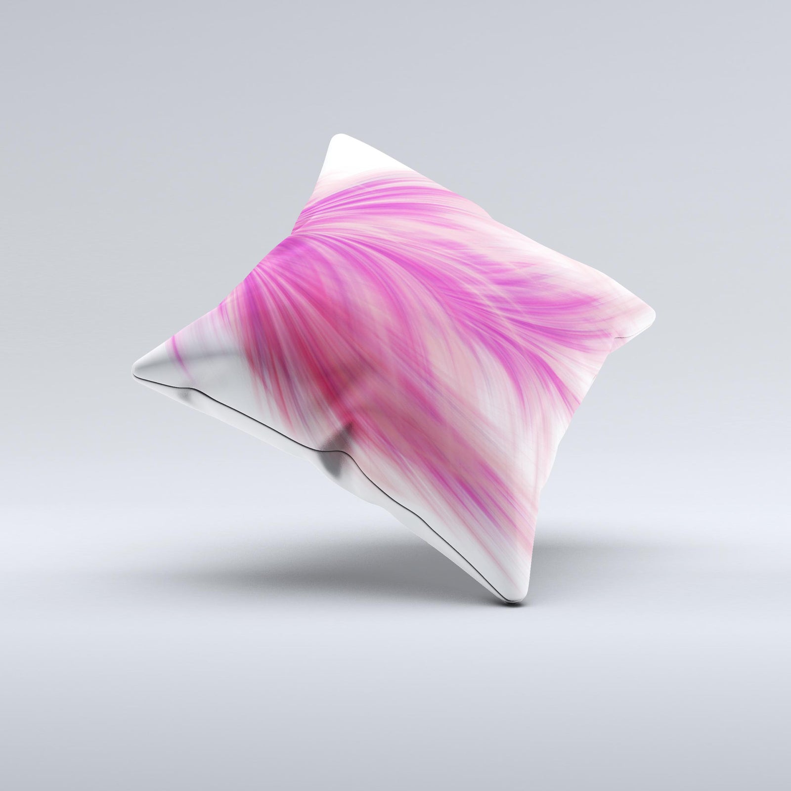 Abstract Pink Flowing Feather Ink-Fuzed Decorative Throw Pillow ...