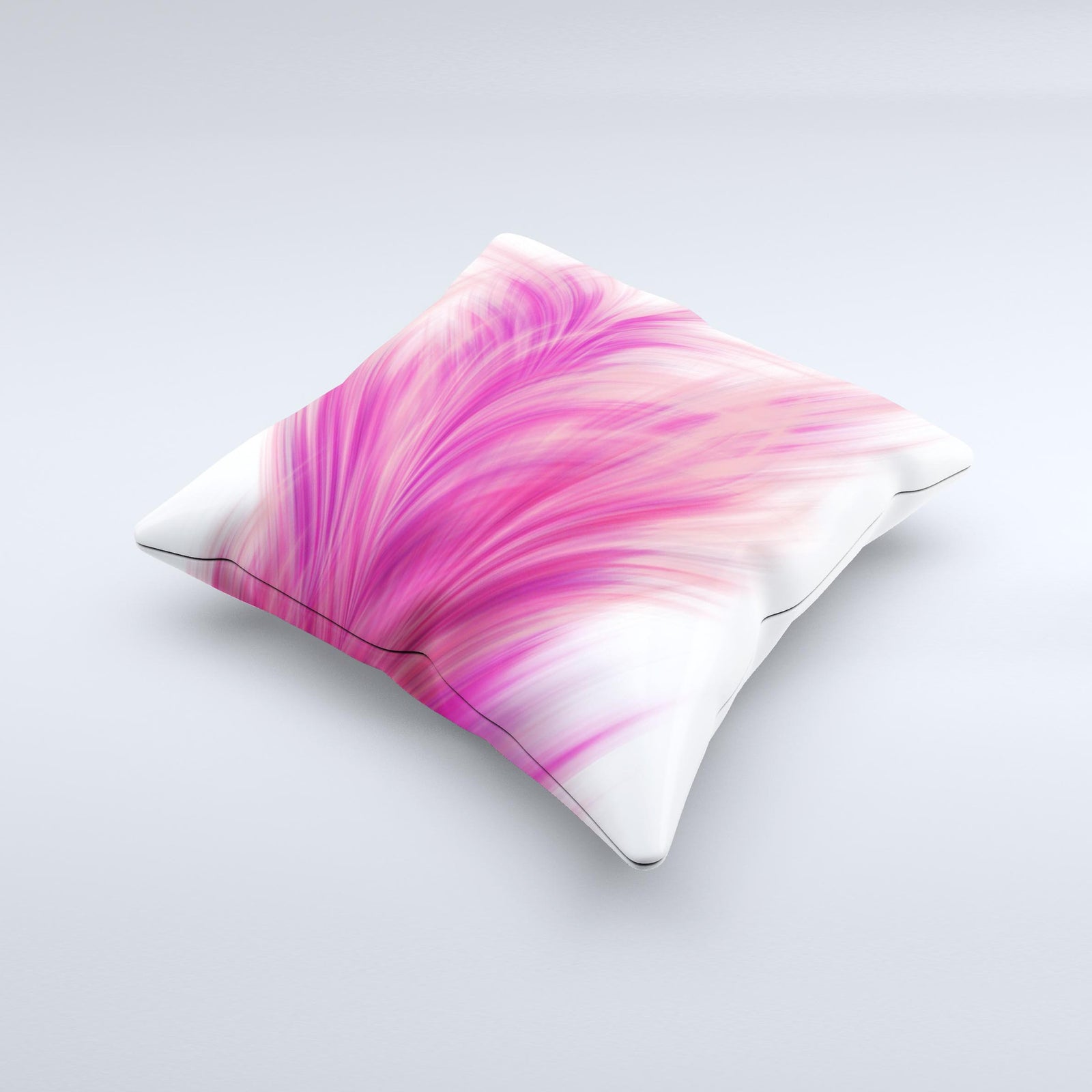 Abstract Pink Flowing Feather Ink-Fuzed Decorative Throw Pillow ...