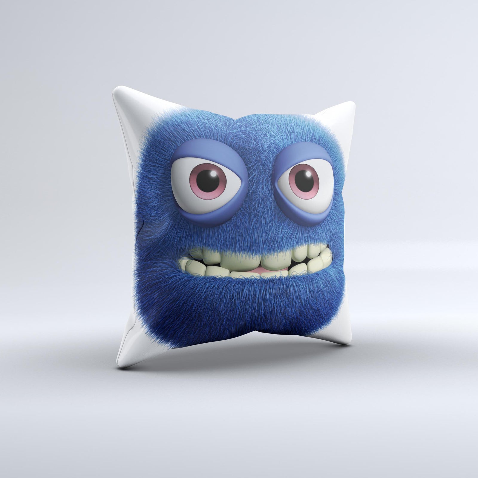 Angry Blue Fury Monster ink-Fuzed Decorative Throw Pillow – DesignSkinz