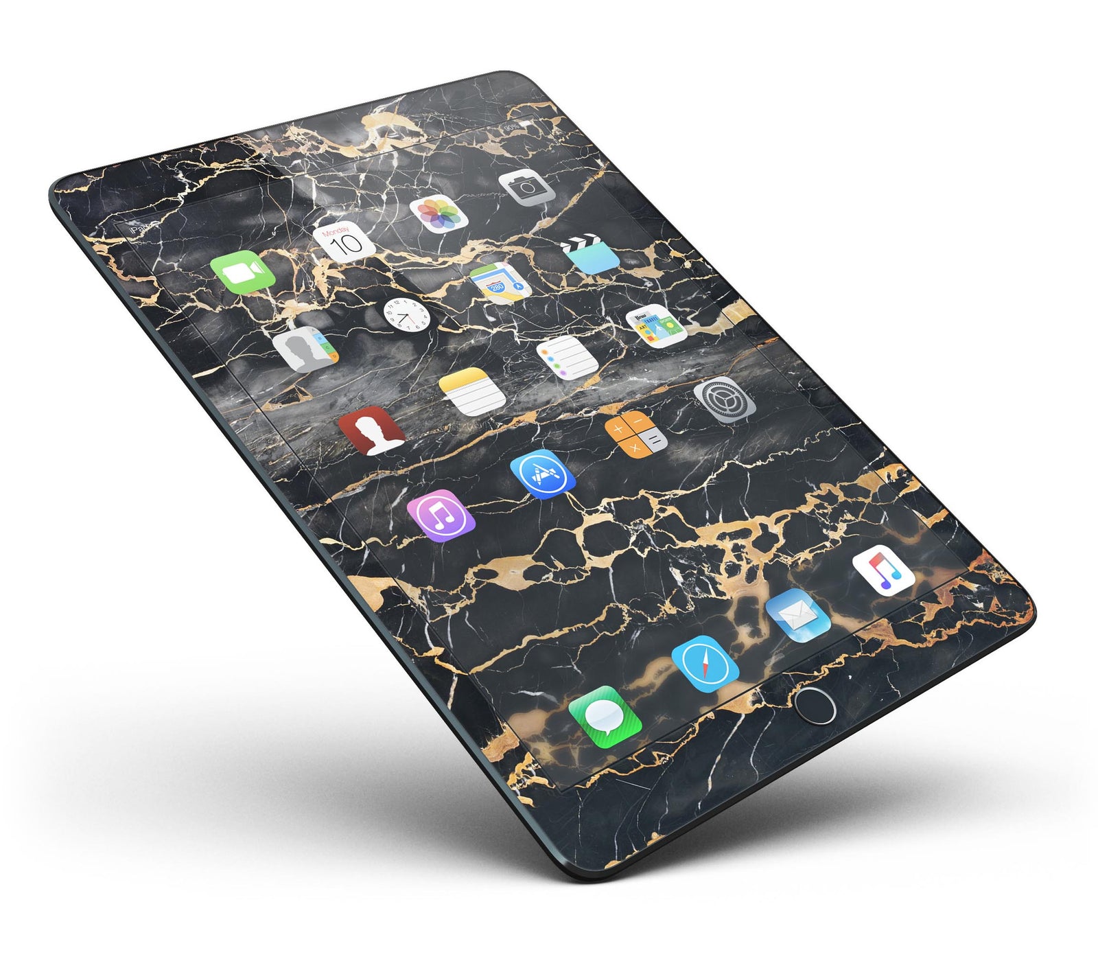 Black and Gold Marble Surface Full Body Skin for the iPad Pro (12.9" o ...