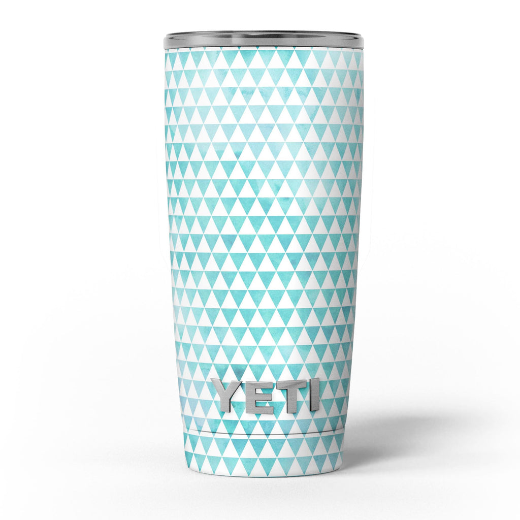 Blue-Green Watercolor Triangle Pattern - Skin Decal Vinyl Wrap Kit com ...