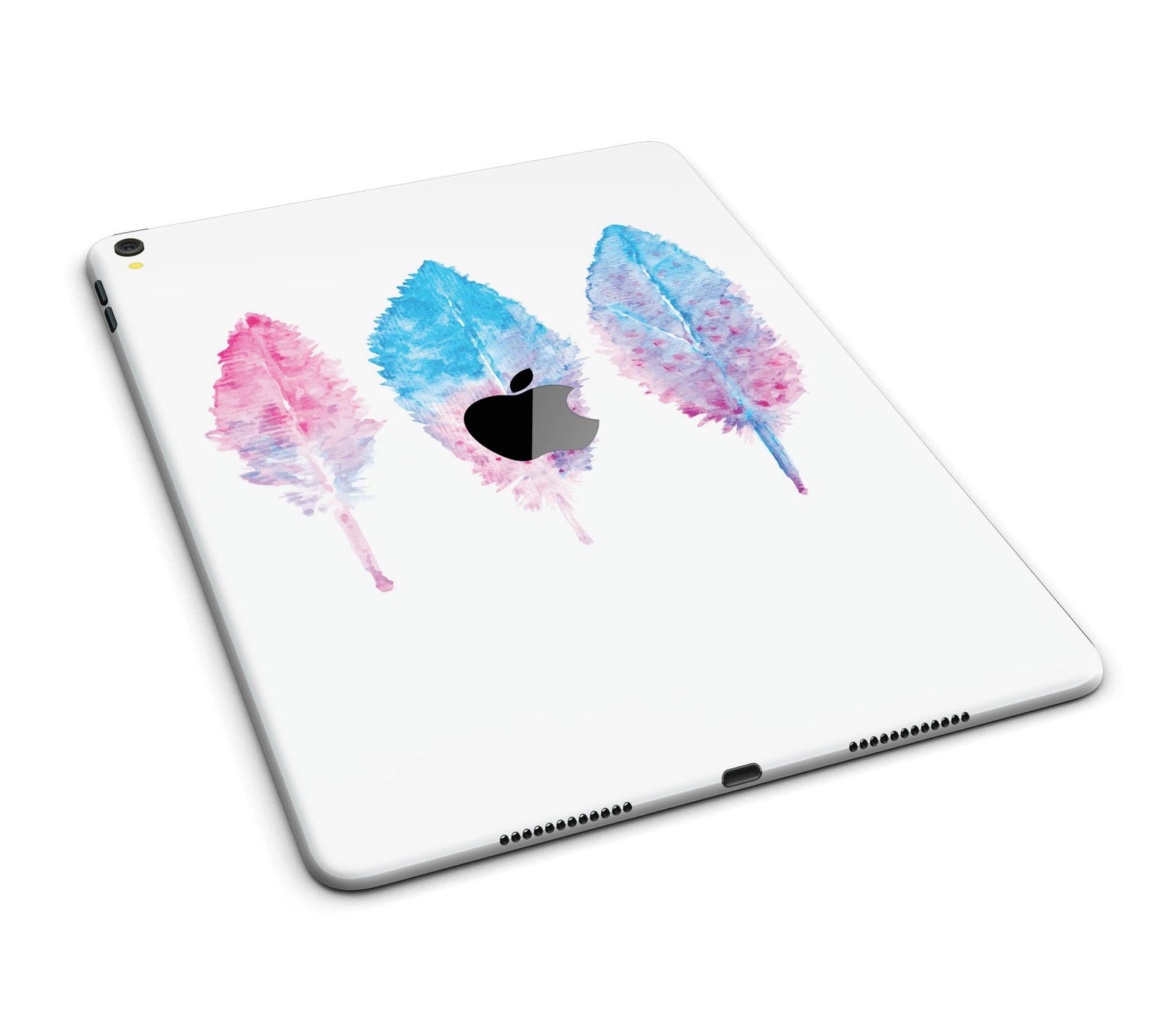 Blue & Pink Watercolor Feathers Full Body Skin for the iPad Pro (12.9 ...