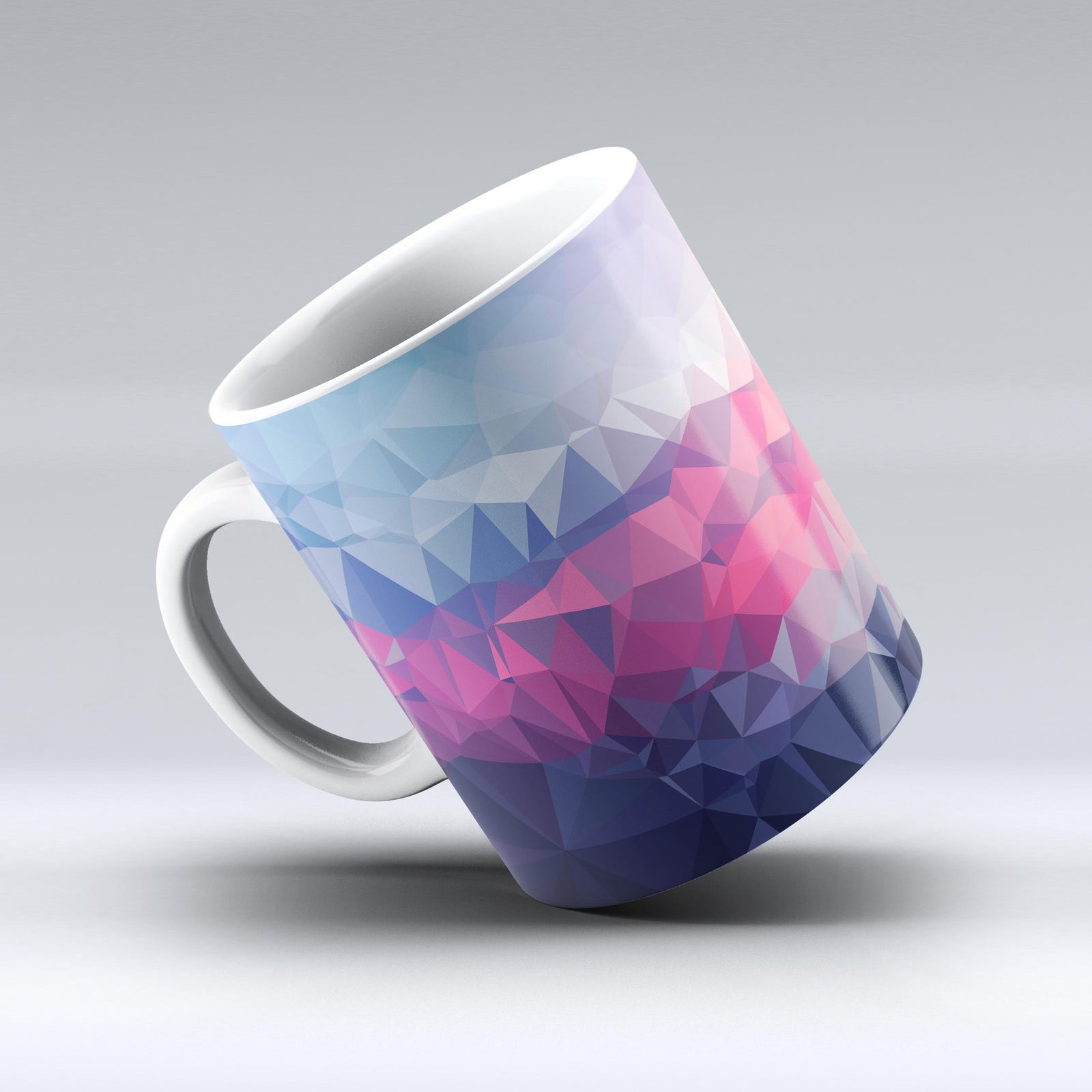 The Blue Red Purple Geometric ink-Fuzed Ceramic Coffee Mug – DesignSkinz