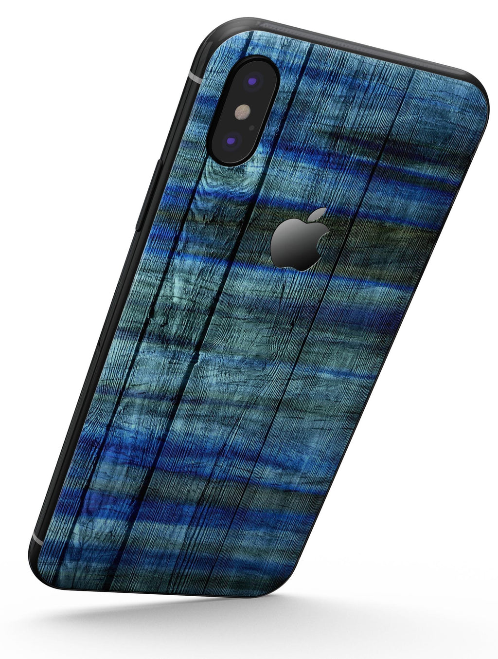 Blue and Green Tye-Dyed Wood - 2017 iPhone X / Ten Skin Protective ...