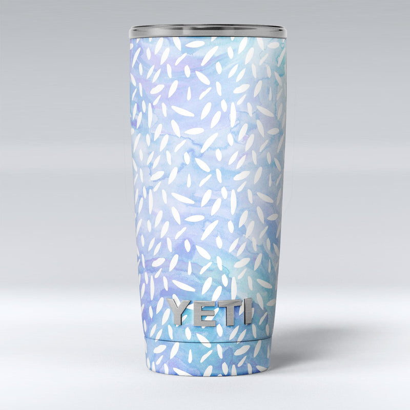 Blue and White Watercolor Leaves Pattern - Skin Decal Vinyl Wrap Kit c ...