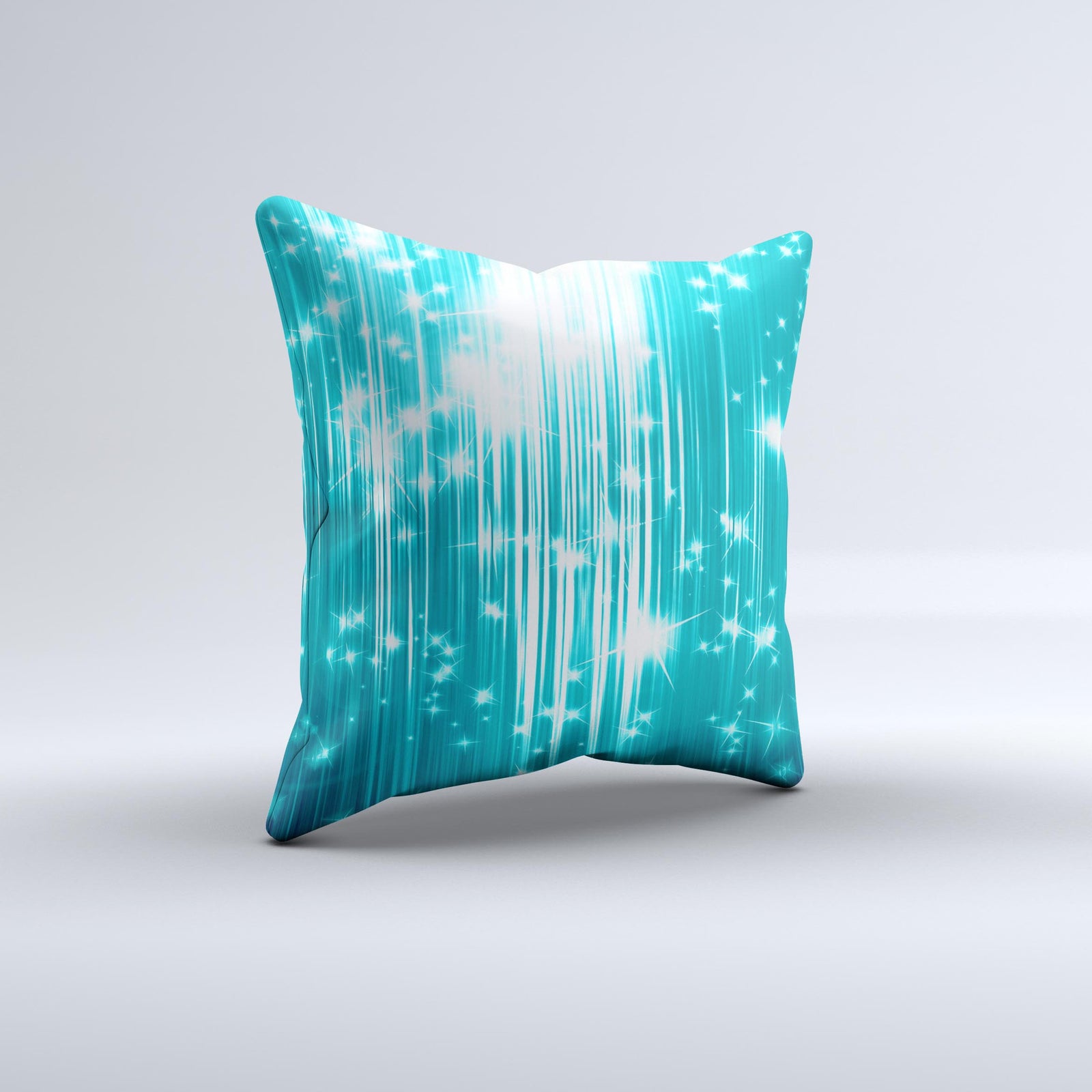 Bright Blue Glistening Streaks ink-Fuzed Decorative Throw Pillow ...