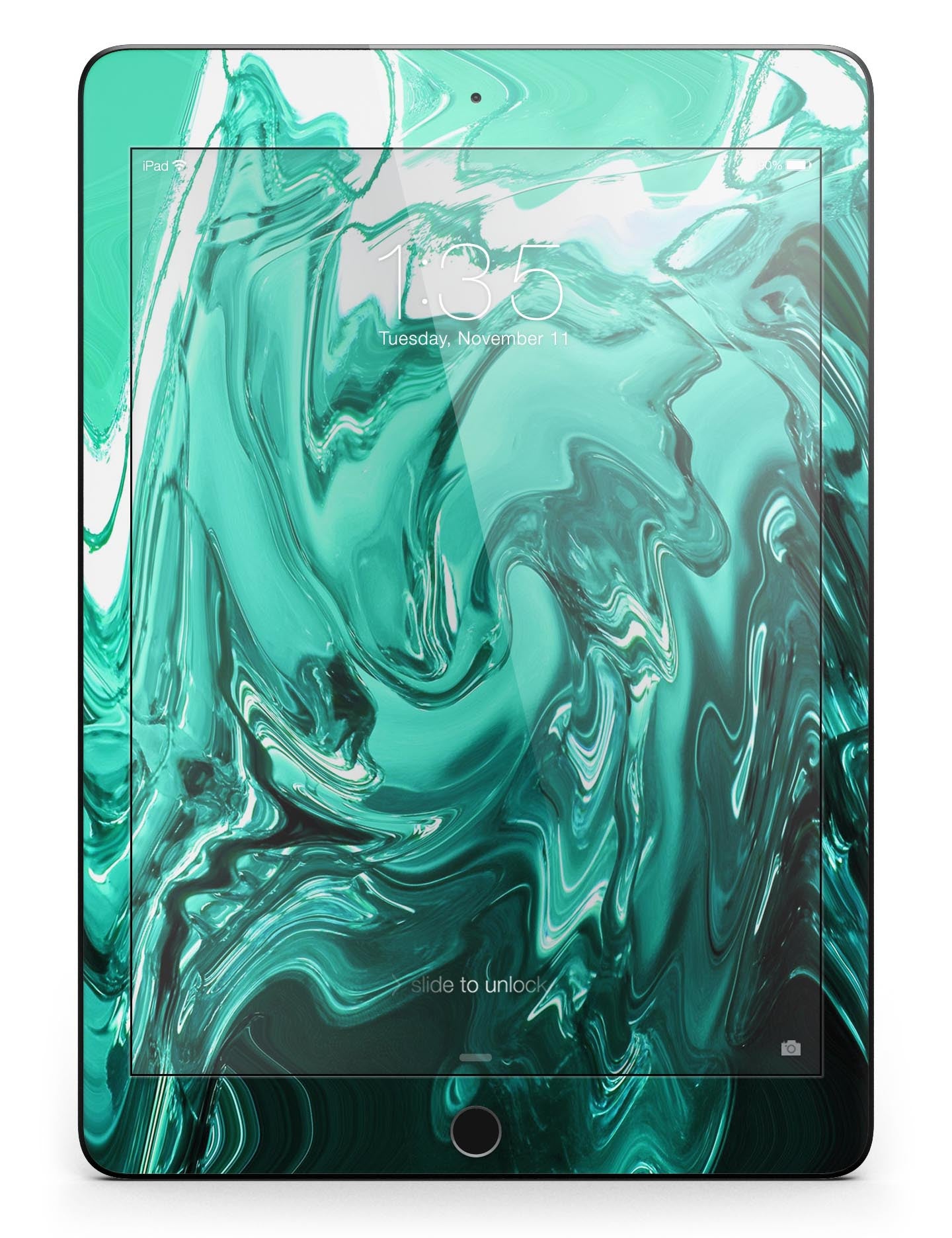 Bright Trendy Green Color Swirled Full Body Skin for the iPad Pro (12 ...