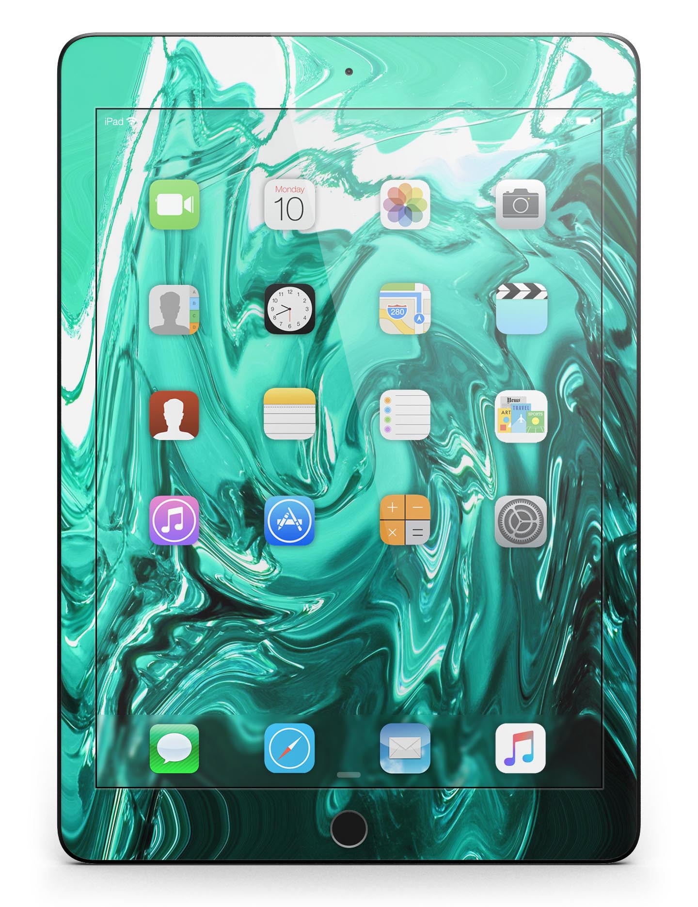 Bright Trendy Green Color Swirled Full Body Skin for the iPad Pro (12 ...