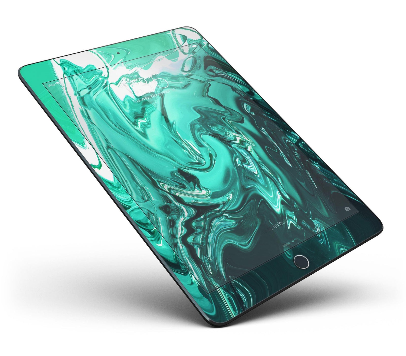 Bright Trendy Green Color Swirled Full Body Skin for the iPad Pro (12 ...