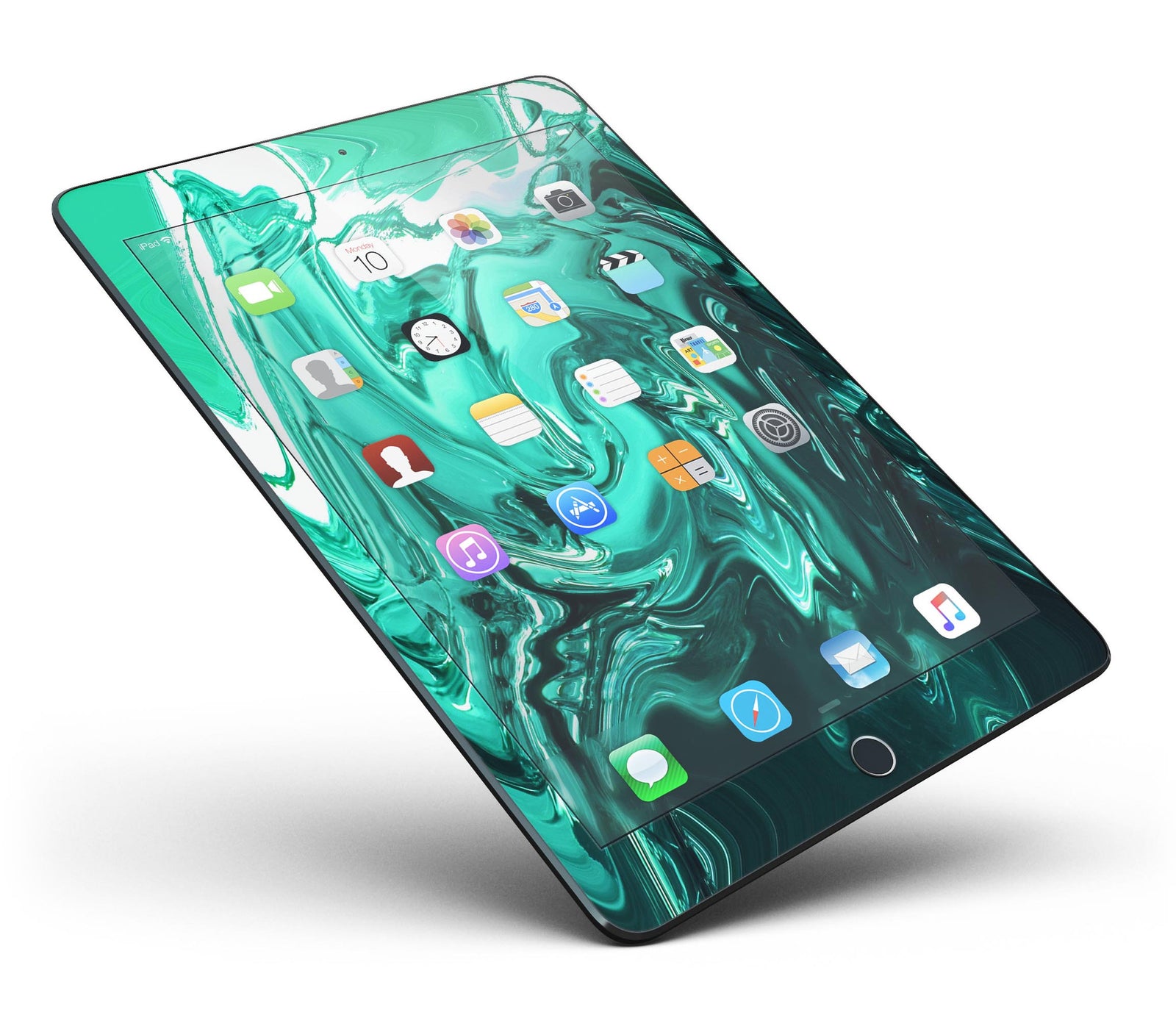 Bright Trendy Green Color Swirled Full Body Skin for the iPad Pro (12 ...