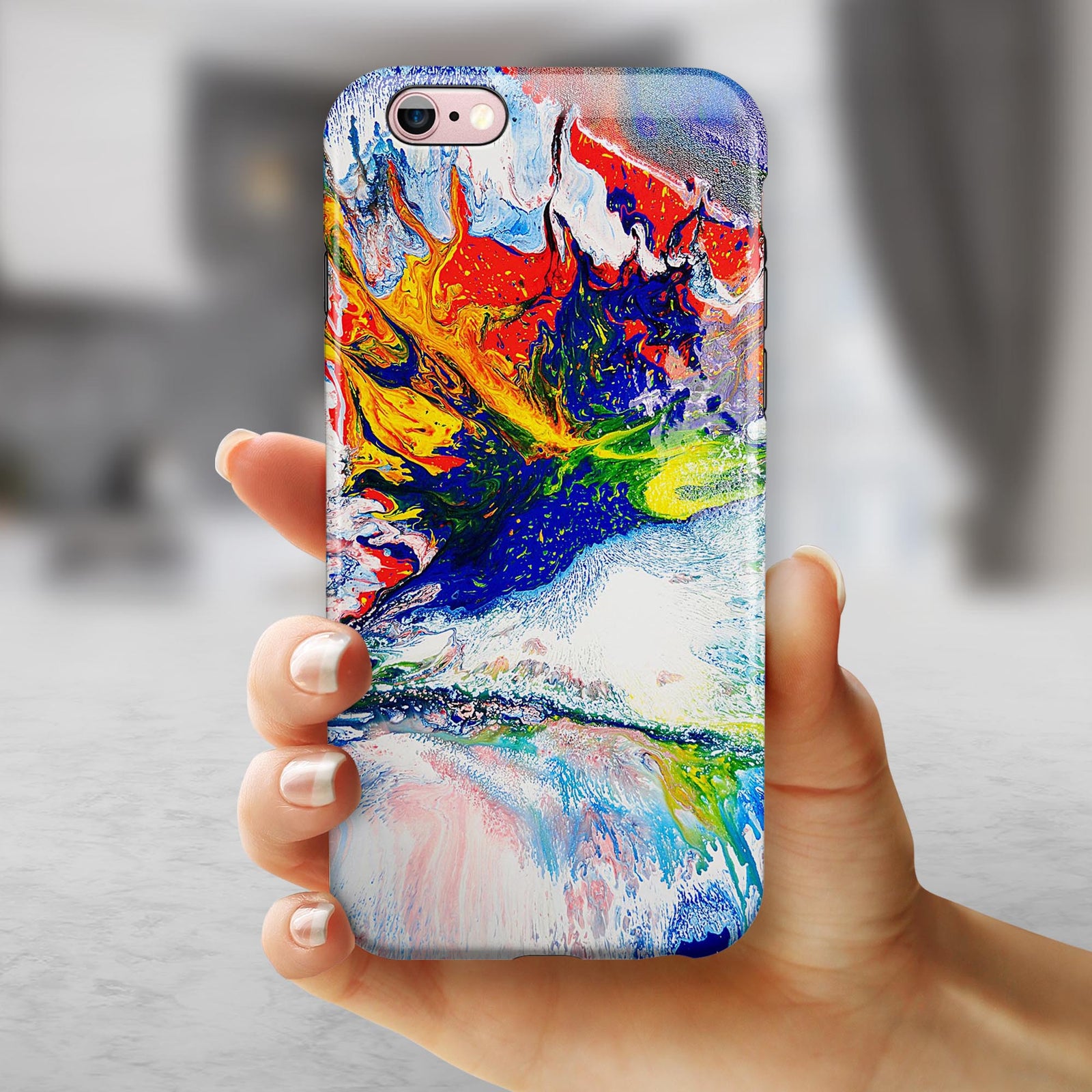 Bright White and Primary Color Paint Explosion iPhone 6/6s or 6/6s Plu ...