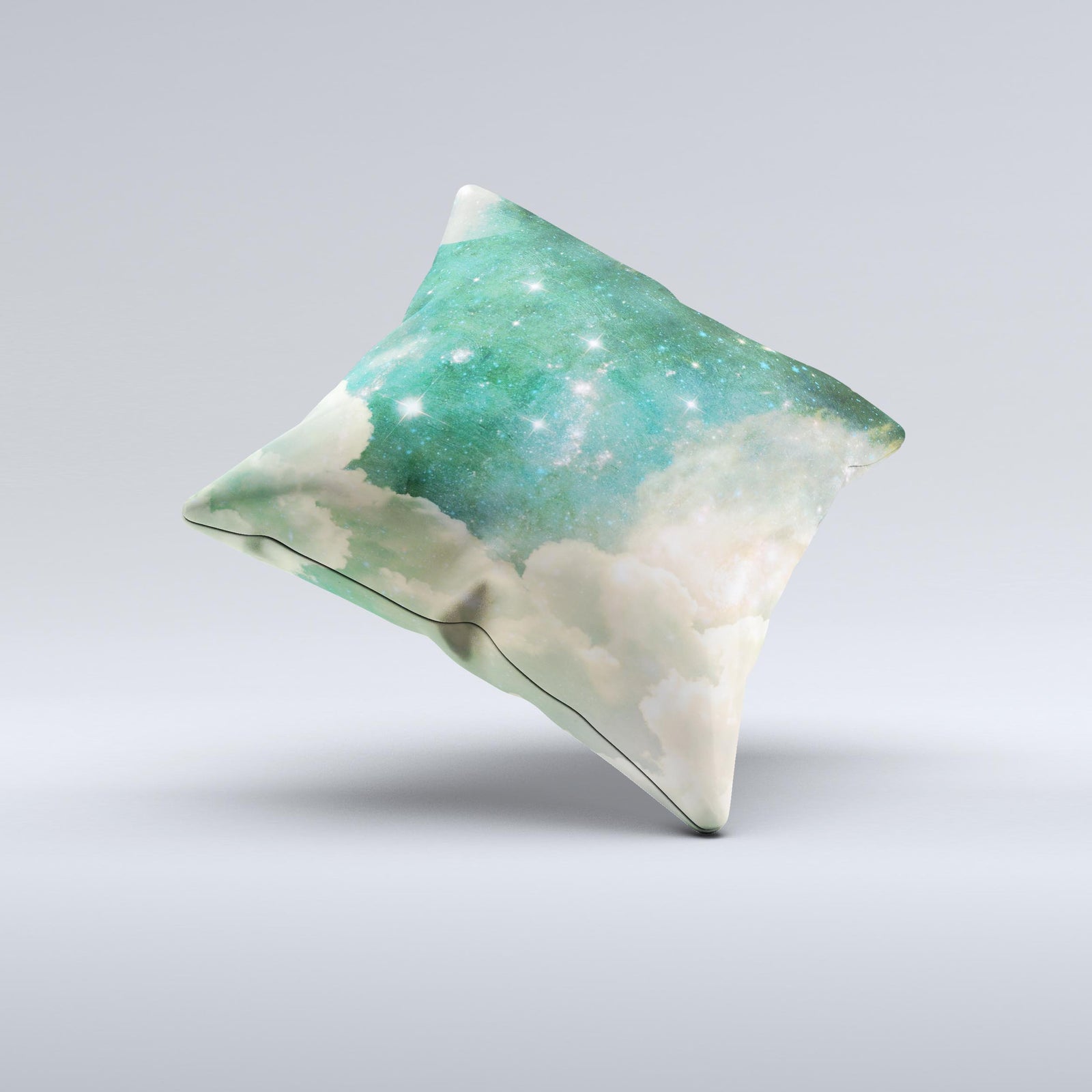 Cloudy Grunge Green Universe Ink-Fuzed Decorative Throw Pillow ...