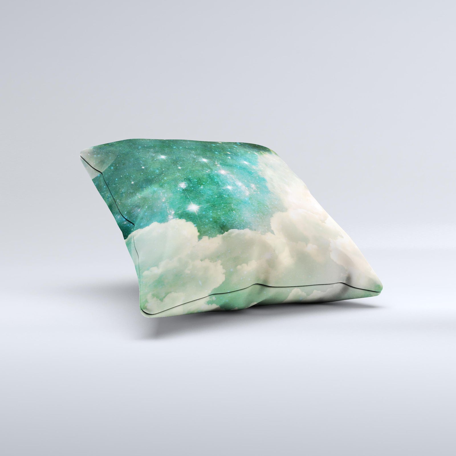 Cloudy Grunge Green Universe Ink-Fuzed Decorative Throw Pillow ...
