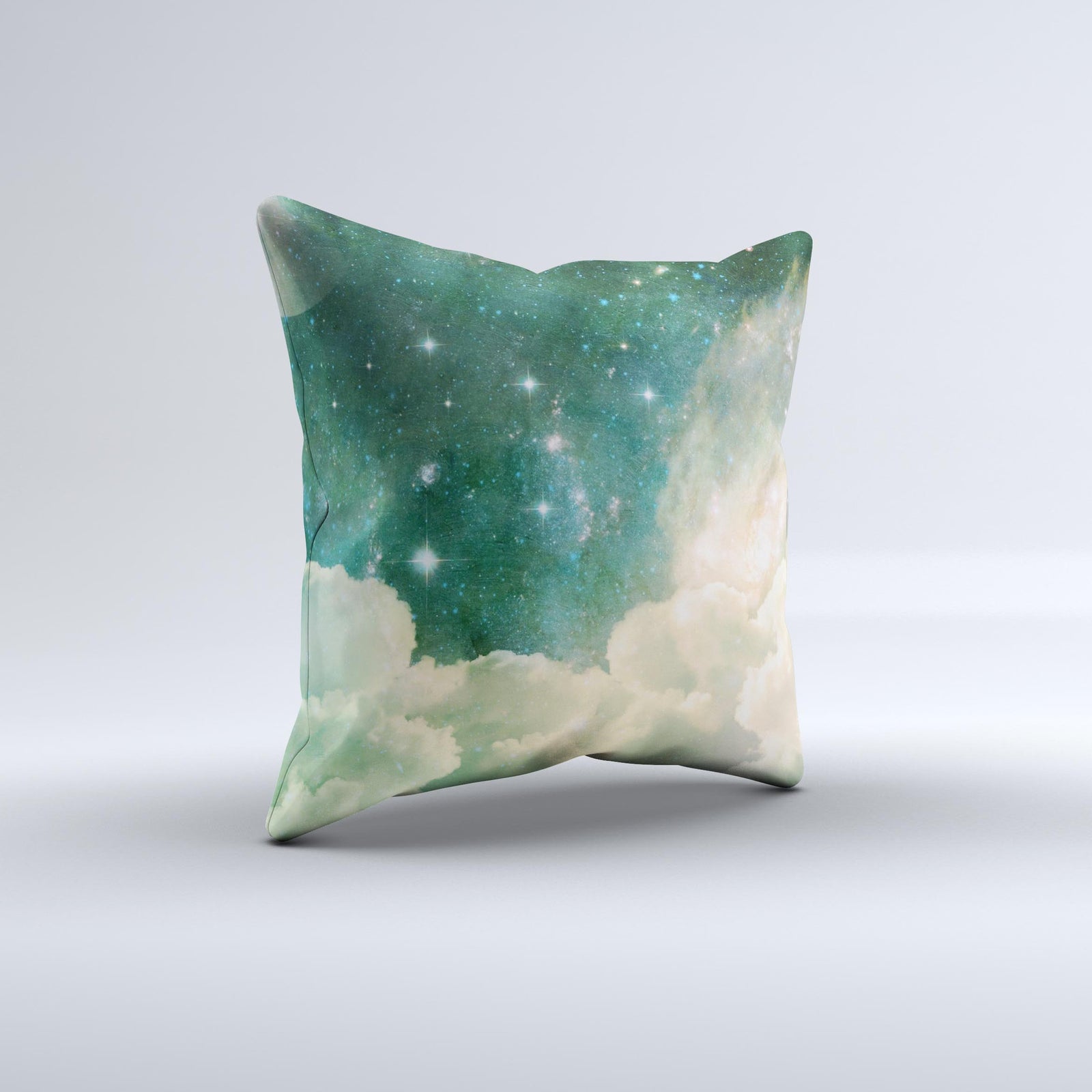 Cloudy Grunge Green Universe Ink-Fuzed Decorative Throw Pillow ...