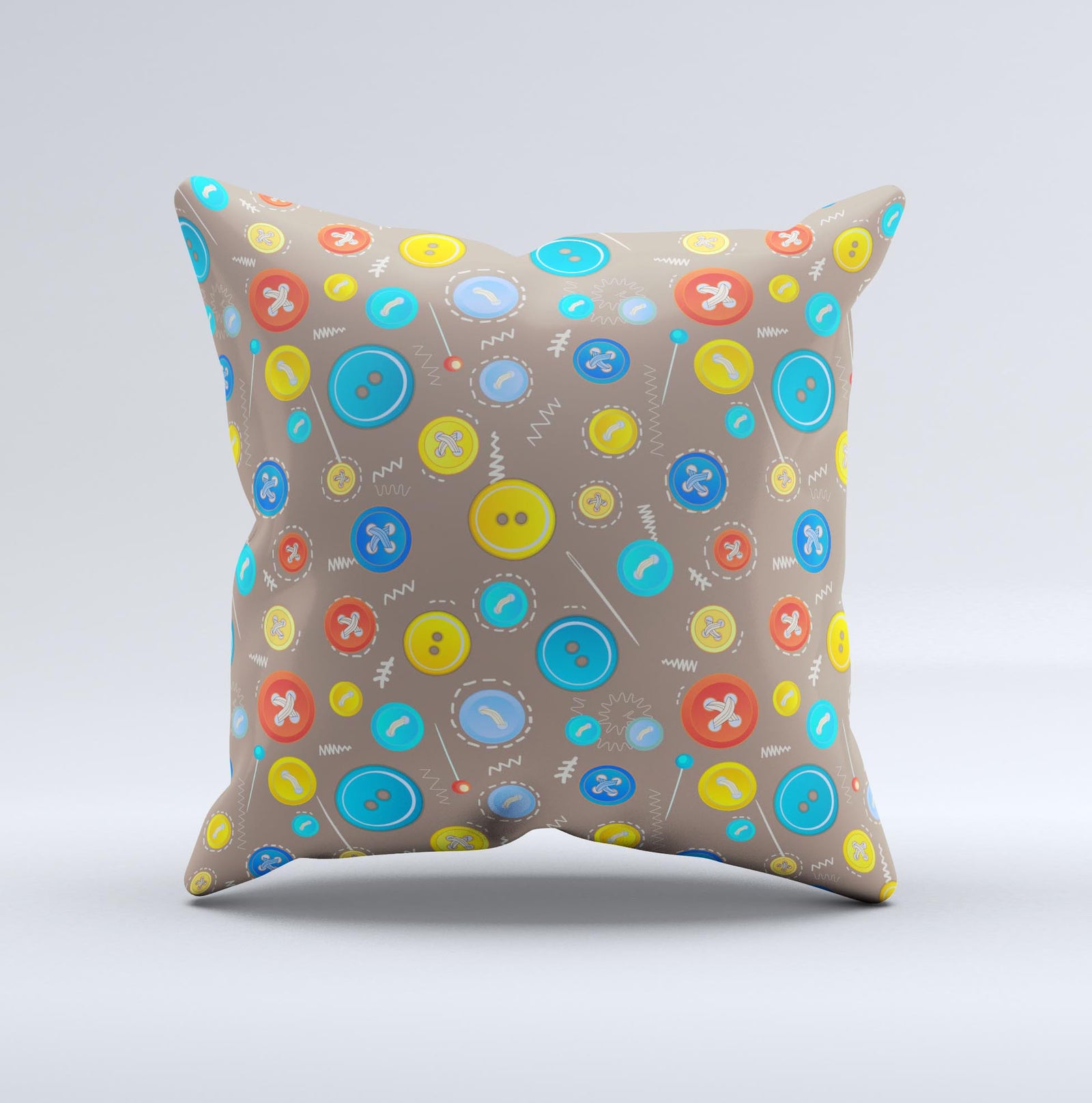 Colored Buttons and Needles Ink-Fuzed Decorative Throw Pillow – DesignSkinz