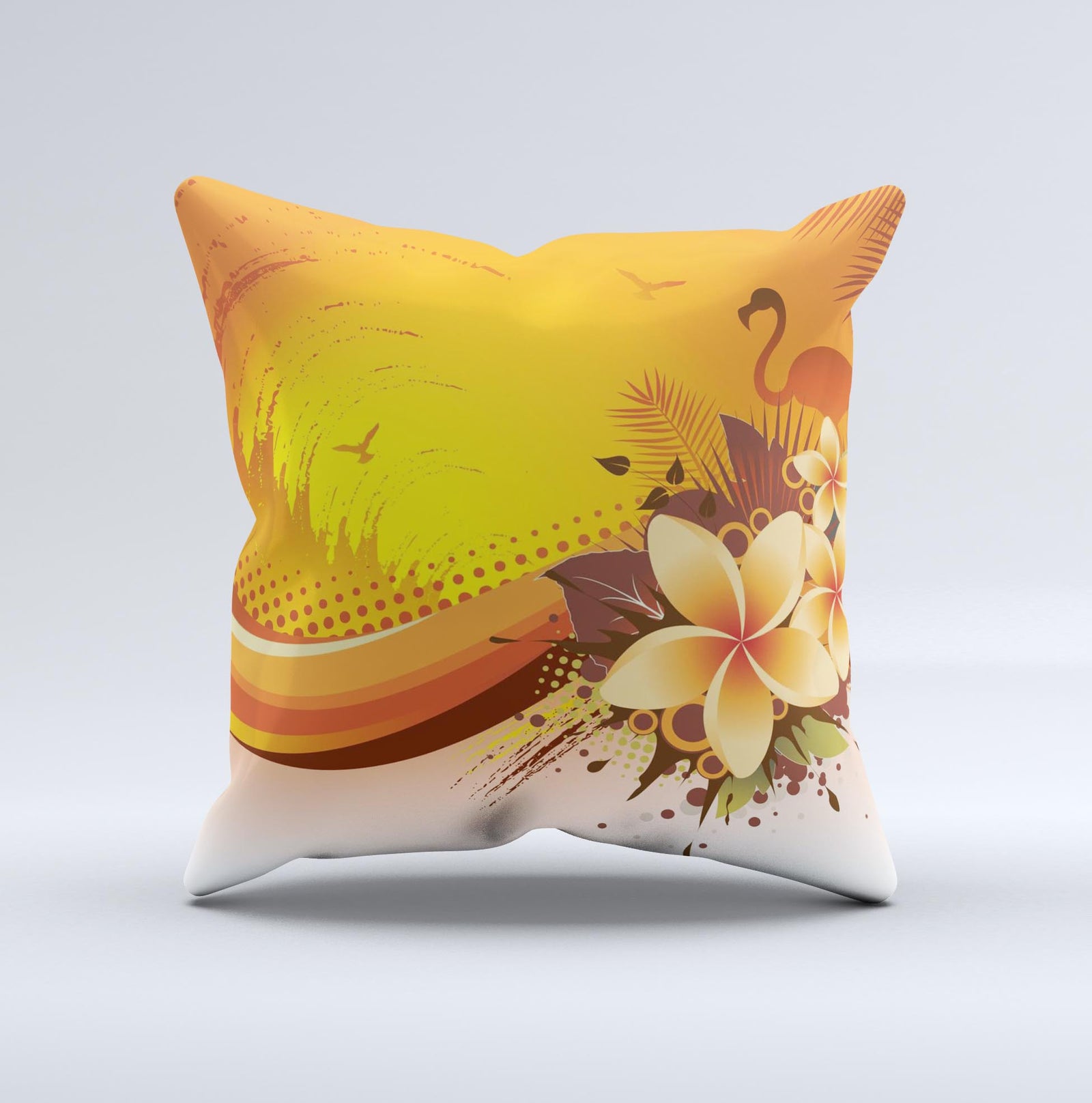 Coral Colored Floral Pelical Ink-Fuzed Decorative Throw Pillow ...