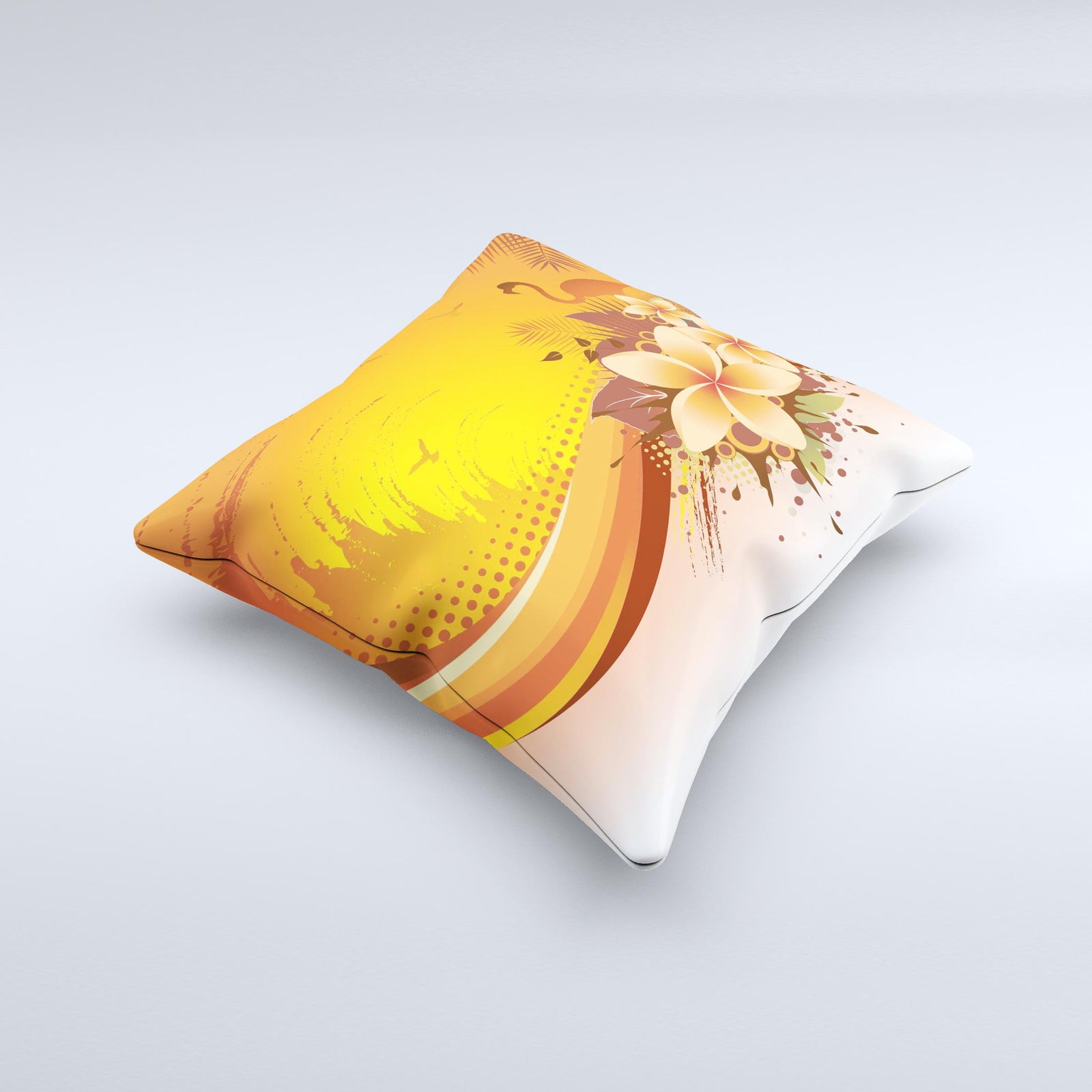 Coral Colored Floral Pelical Ink-Fuzed Decorative Throw Pillow ...