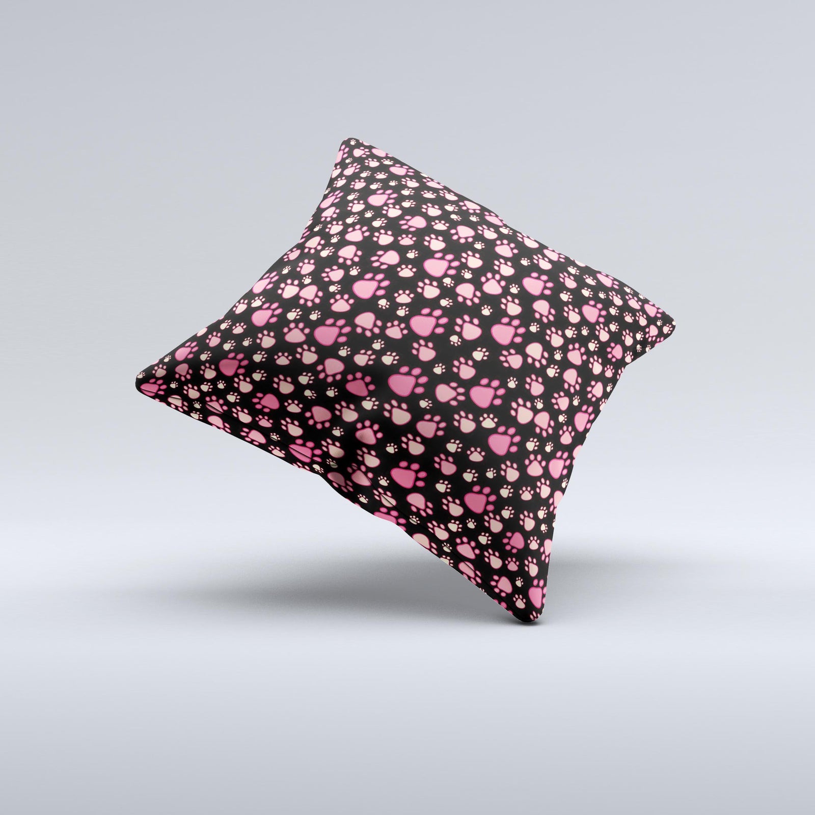 Cut Pink Paw Prints Ink-Fuzed Decorative Throw Pillow – DesignSkinz