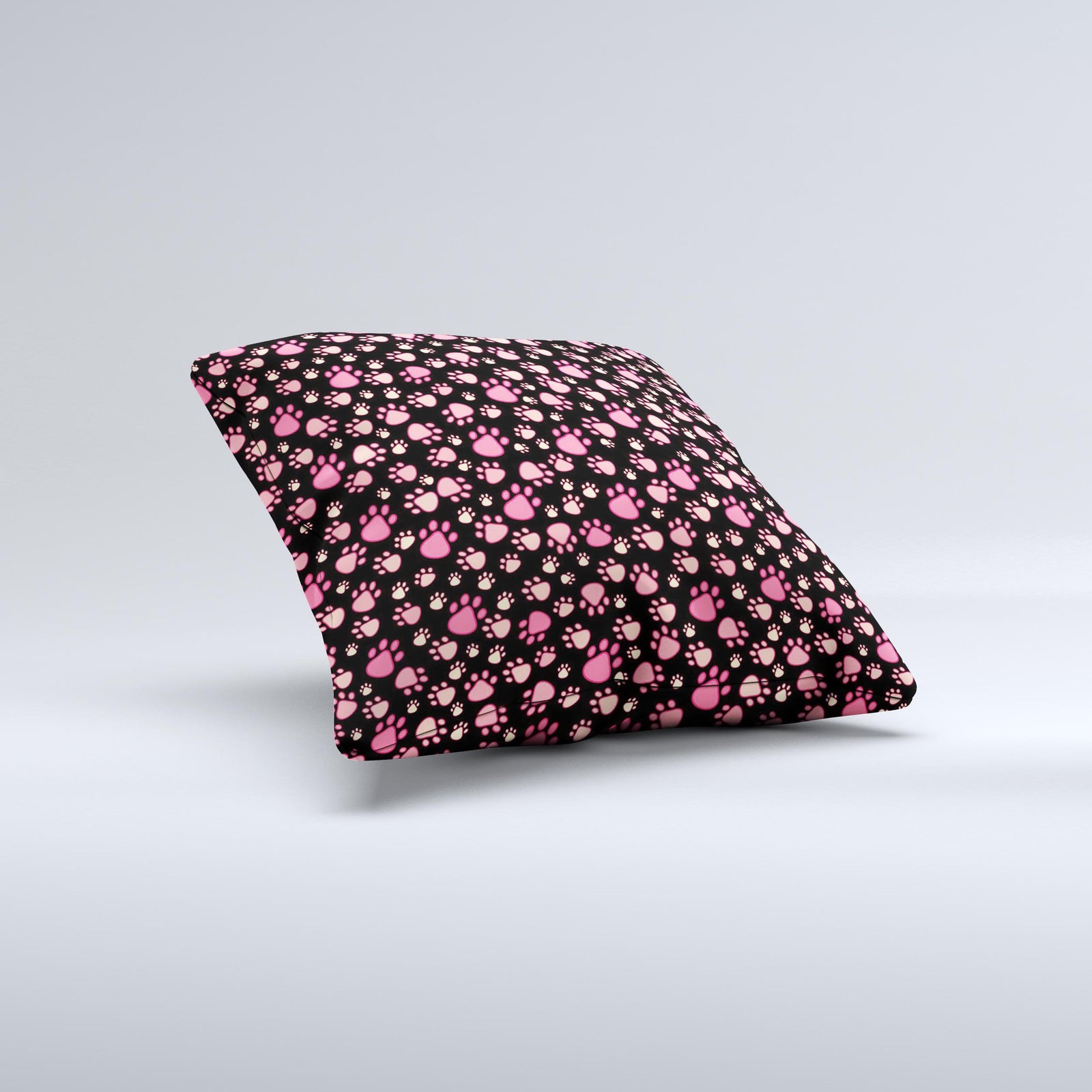 Cut Pink Paw Prints Ink-Fuzed Decorative Throw Pillow – DesignSkinz