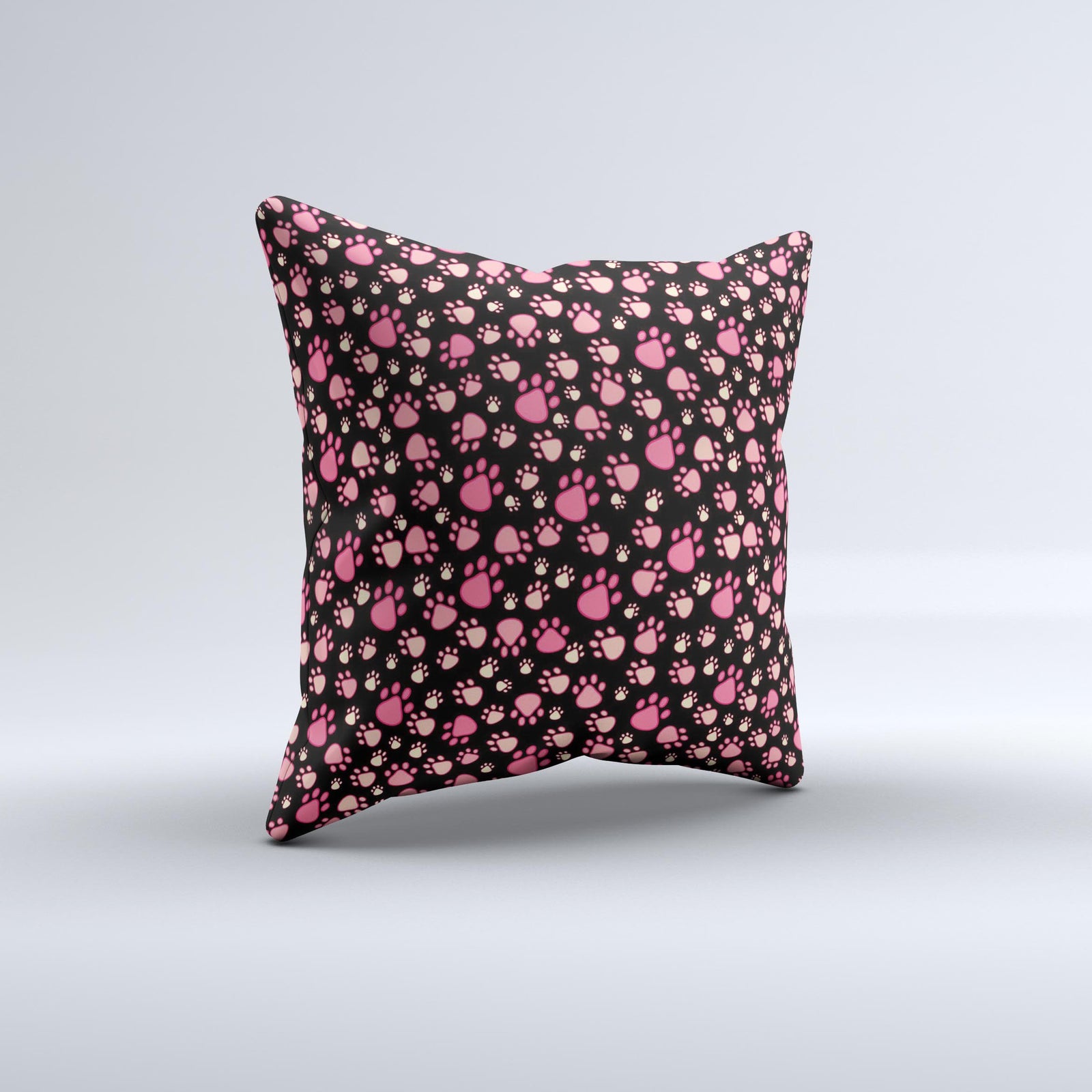 Cut Pink Paw Prints Ink-Fuzed Decorative Throw Pillow – DesignSkinz