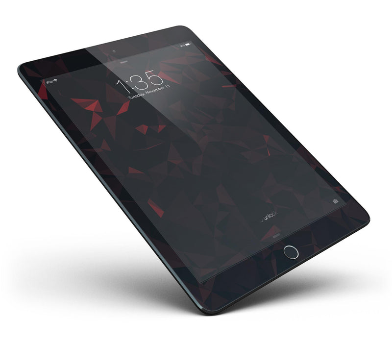 Dark Red Geometric V2 Full Body Skin for the iPad Pro (12.9" or 9.7" a ...