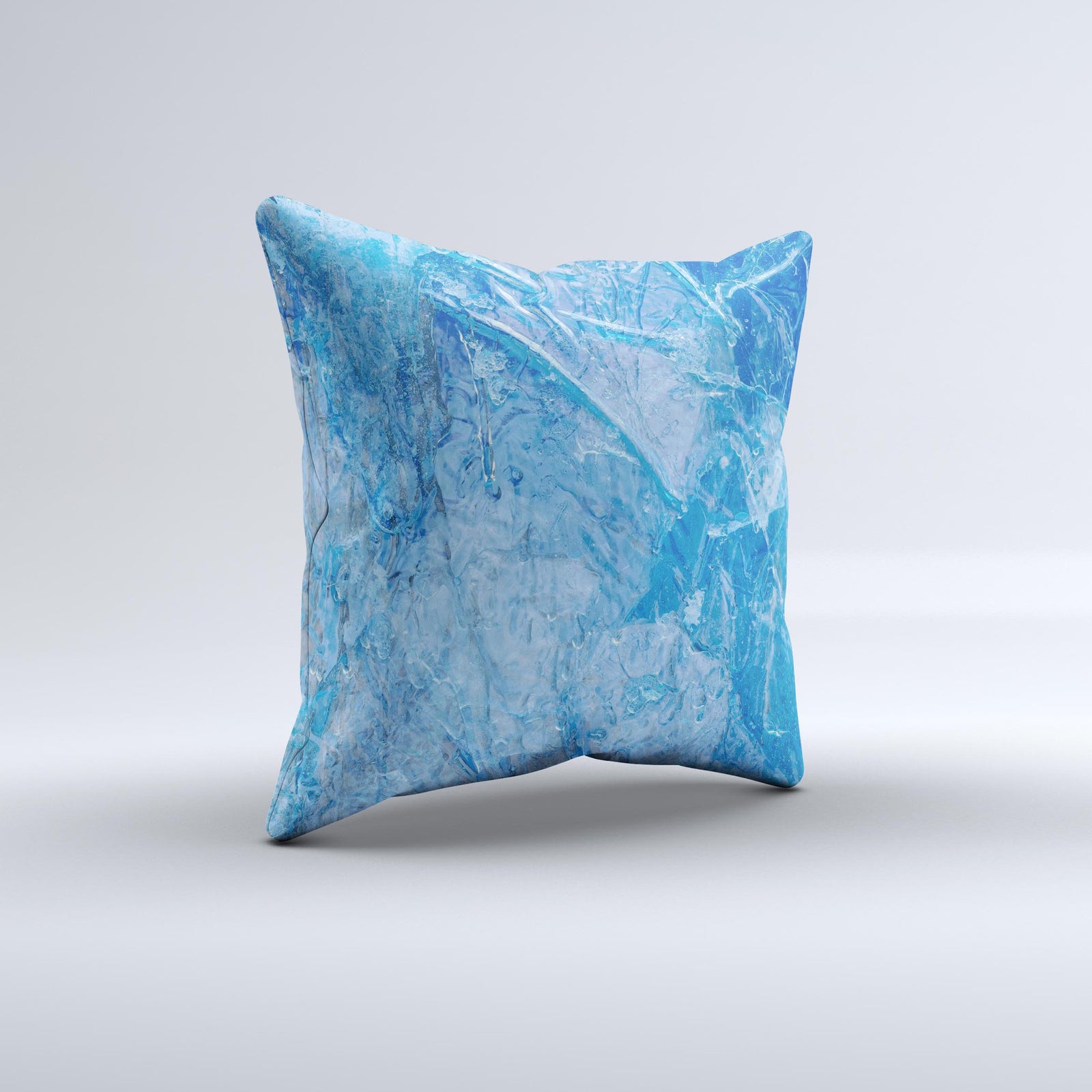 Deep Blue Ice Texture ink-Fuzed Decorative Throw Pillow – DesignSkinz