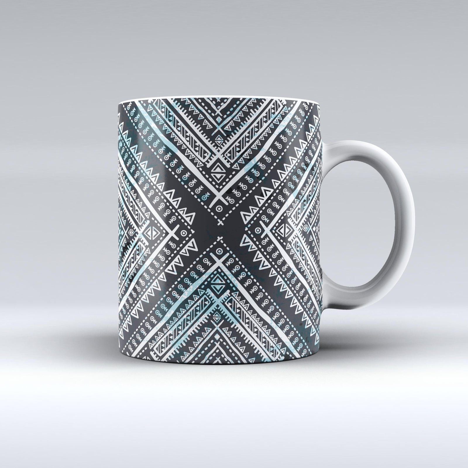 The Ethnic Aztec Navy Point ink-Fuzed Ceramic Coffee Mug – DesignSkinz