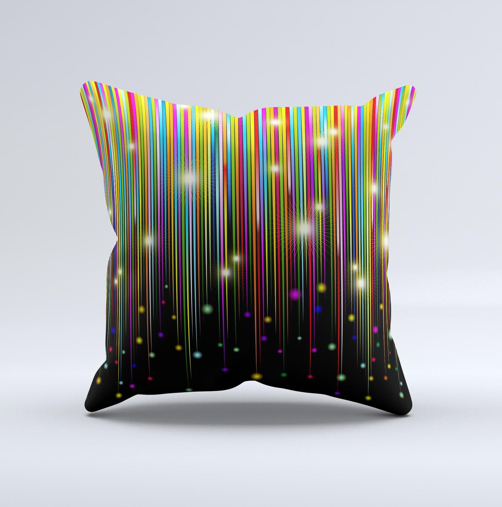 Falling Neon Color Strips Ink-Fuzed Decorative Throw Pillow – DesignSkinz