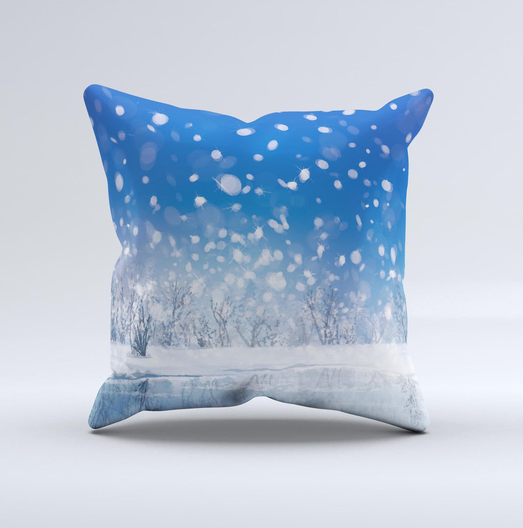 Frozen Snowfall Pond ink-Fuzed Decorative Throw Pillow – DesignSkinz