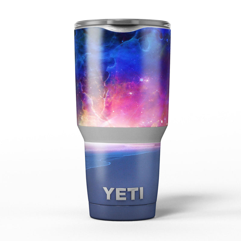 Galaxy Explosion over Calm Sea Shore - Skin Decal Vinyl Wrap Kit compa ...