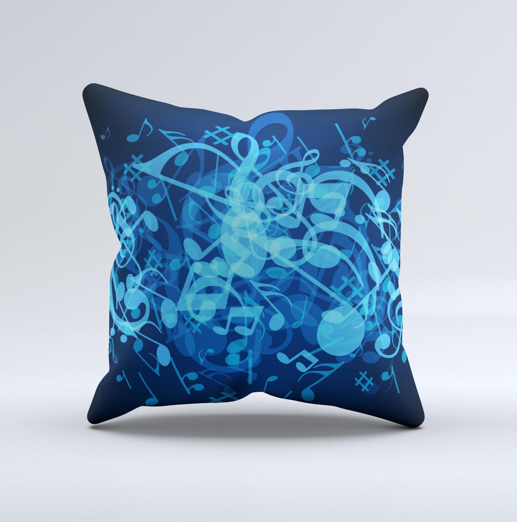 Glowing Blue Music Notes Ink-Fuzed Decorative Throw Pillow – DesignSkinz