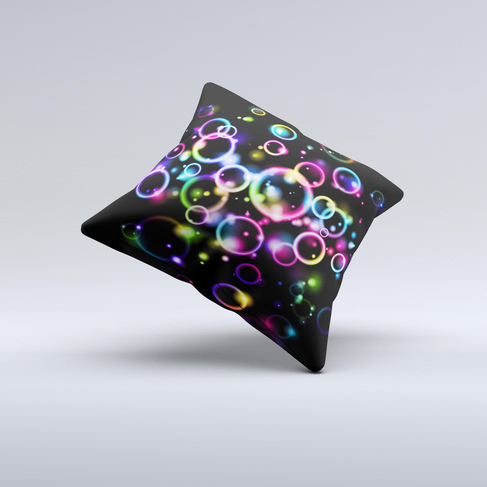 Glowing Neon Bubbles Ink-Fuzed Decorative Throw Pillow – DesignSkinz