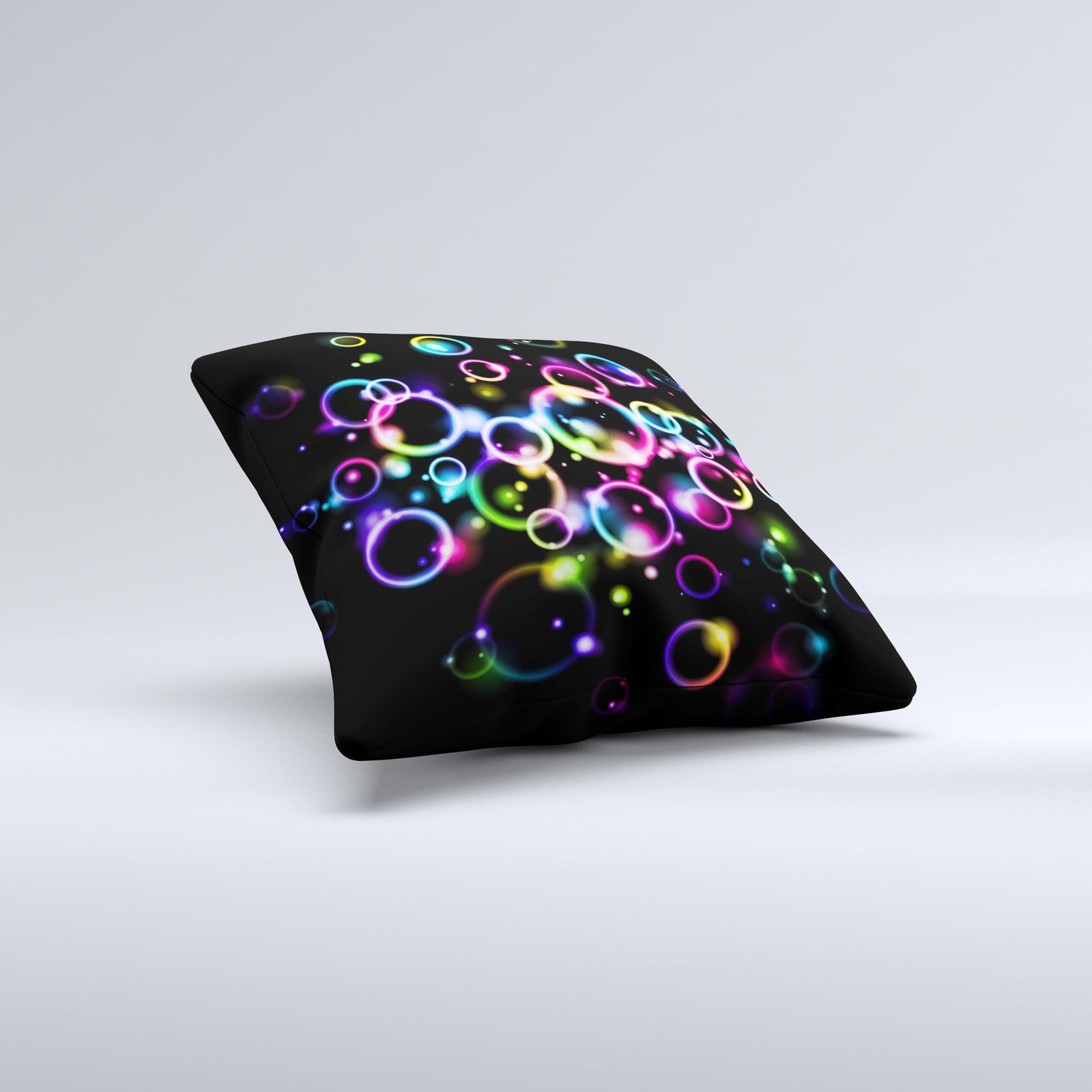 Glowing Neon Bubbles Ink-Fuzed Decorative Throw Pillow – DesignSkinz