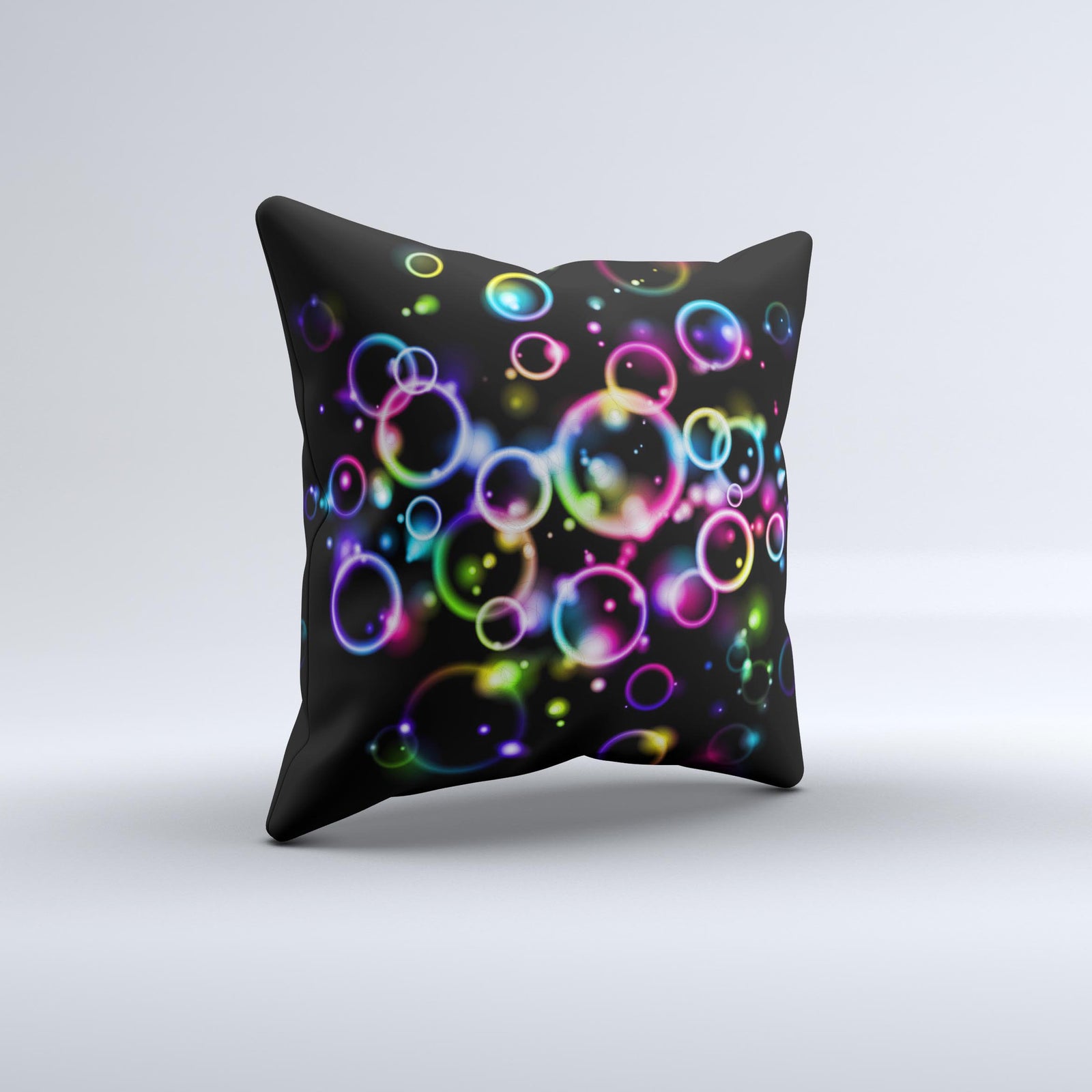 Glowing Neon Bubbles Ink-Fuzed Decorative Throw Pillow – DesignSkinz