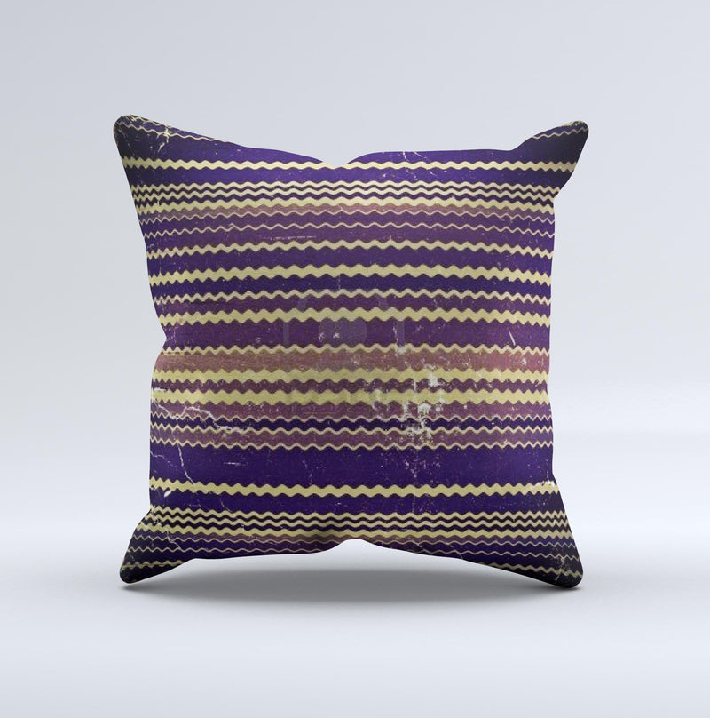 Grunge Colorful ZigZag Striped Ink-Fuzed Decorative Throw Pillow ...