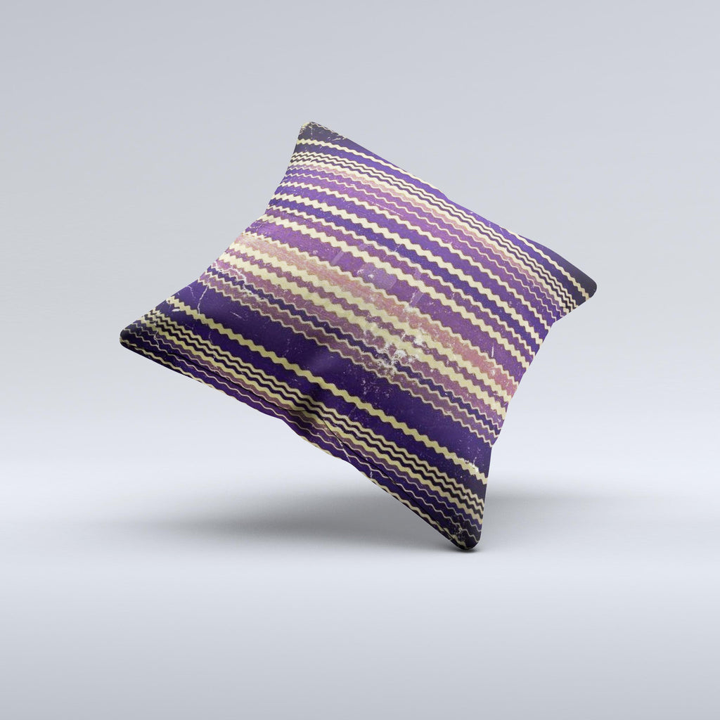 Grunge Colorful ZigZag Striped Ink-Fuzed Decorative Throw Pillow ...