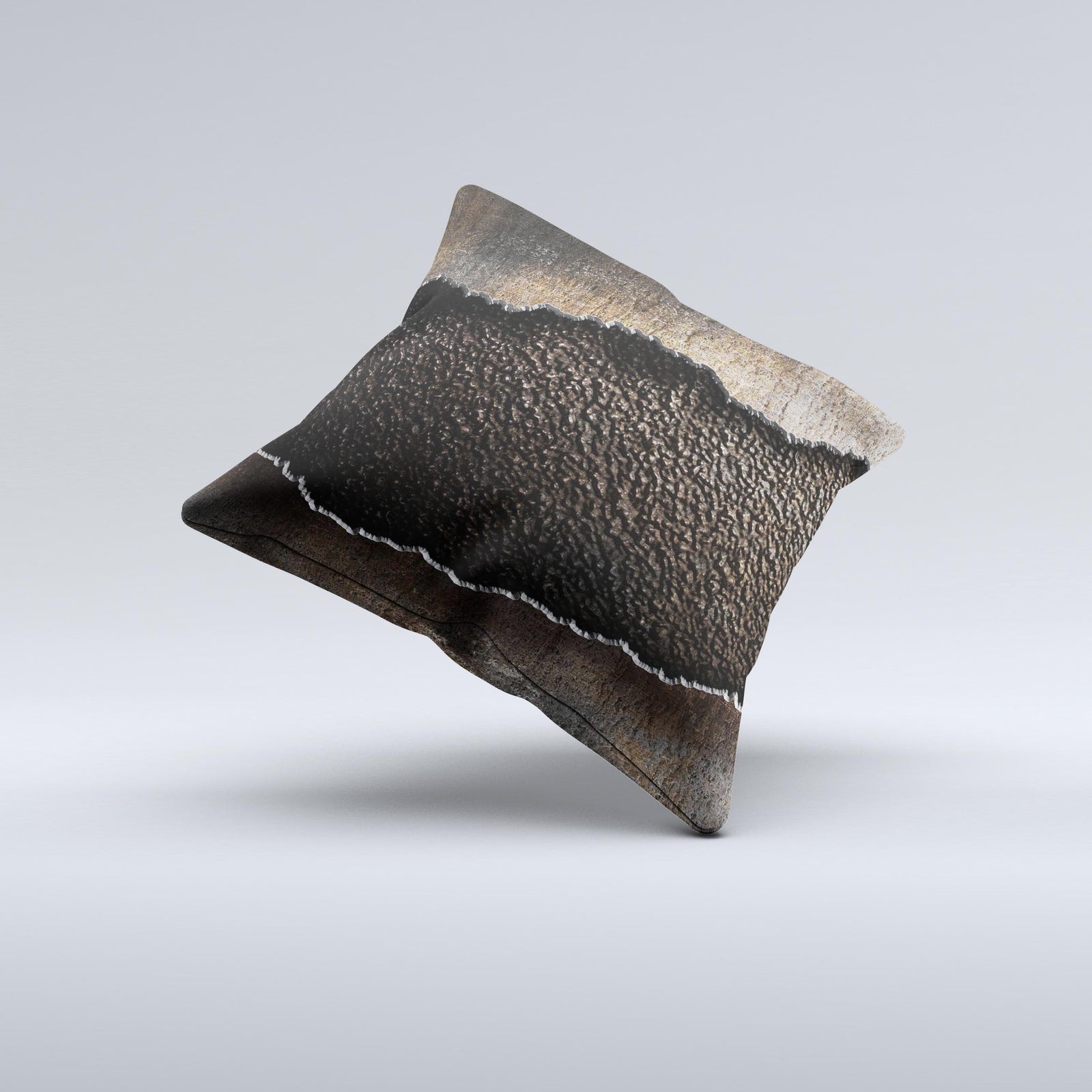 Grunge Ripped Metal with Bevel Ink-Fuzed Decorative Throw Pillow ...