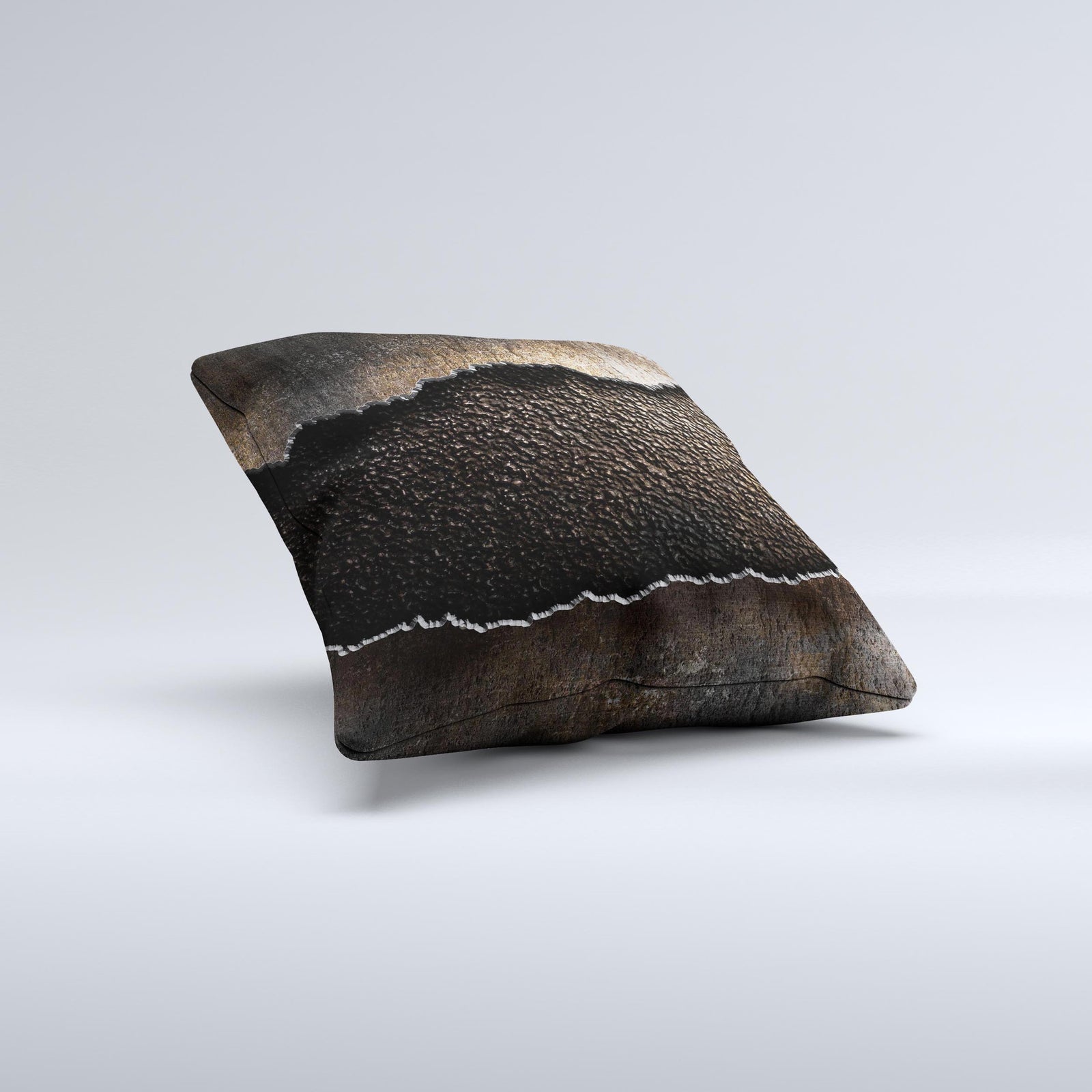 Grunge Ripped Metal with Bevel Ink-Fuzed Decorative Throw Pillow ...
