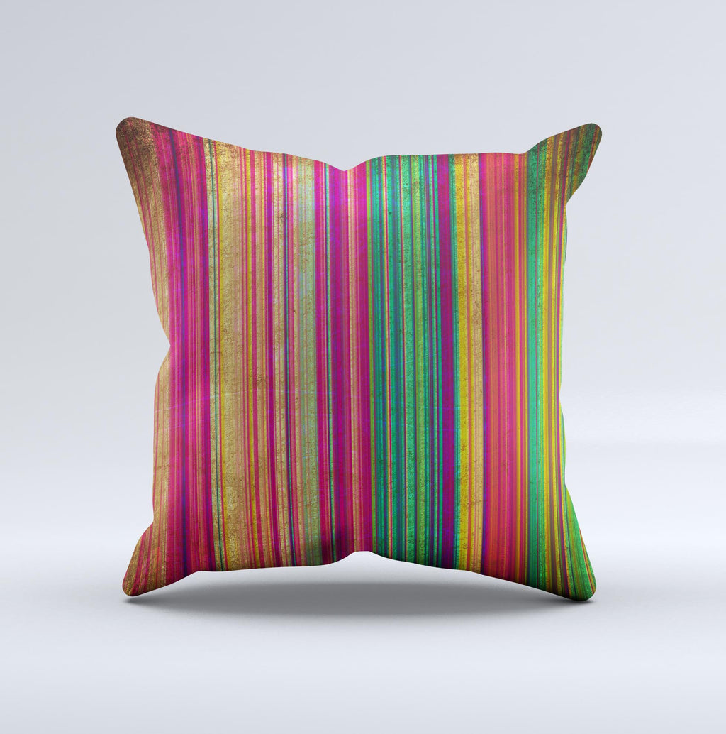 Grunge Thin Vibrant Strips Ink-Fuzed Decorative Throw Pillow – DesignSkinz