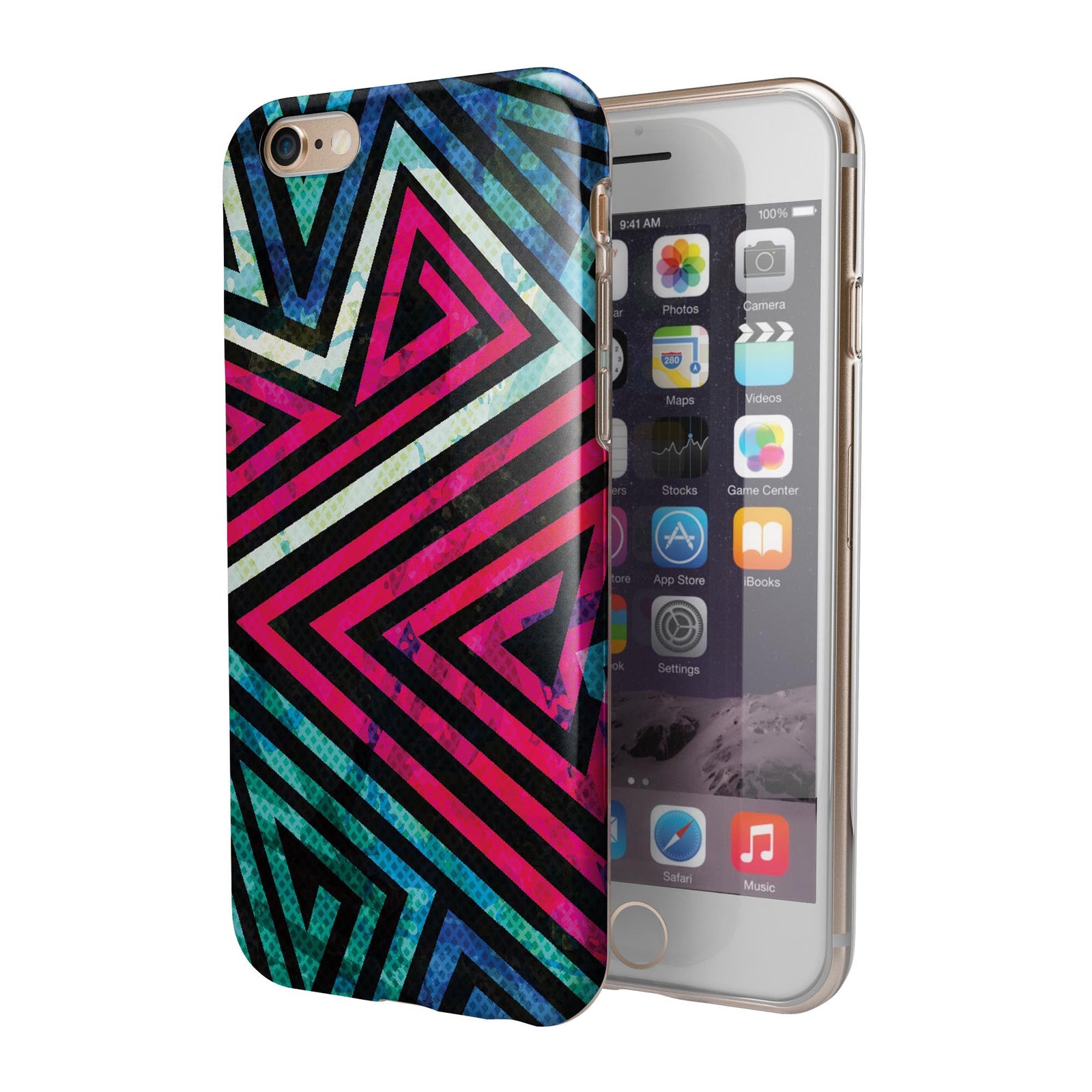 Grungy Neon Triangular Zig Zag Shapes iPhone 6/6s or 6/6s Plus 2-Piece ...