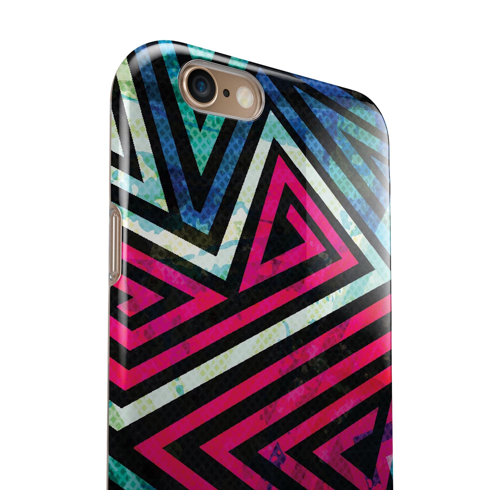 Grungy Neon Triangular Zig Zag Shapes iPhone 6/6s or 6/6s Plus 2-Piece ...