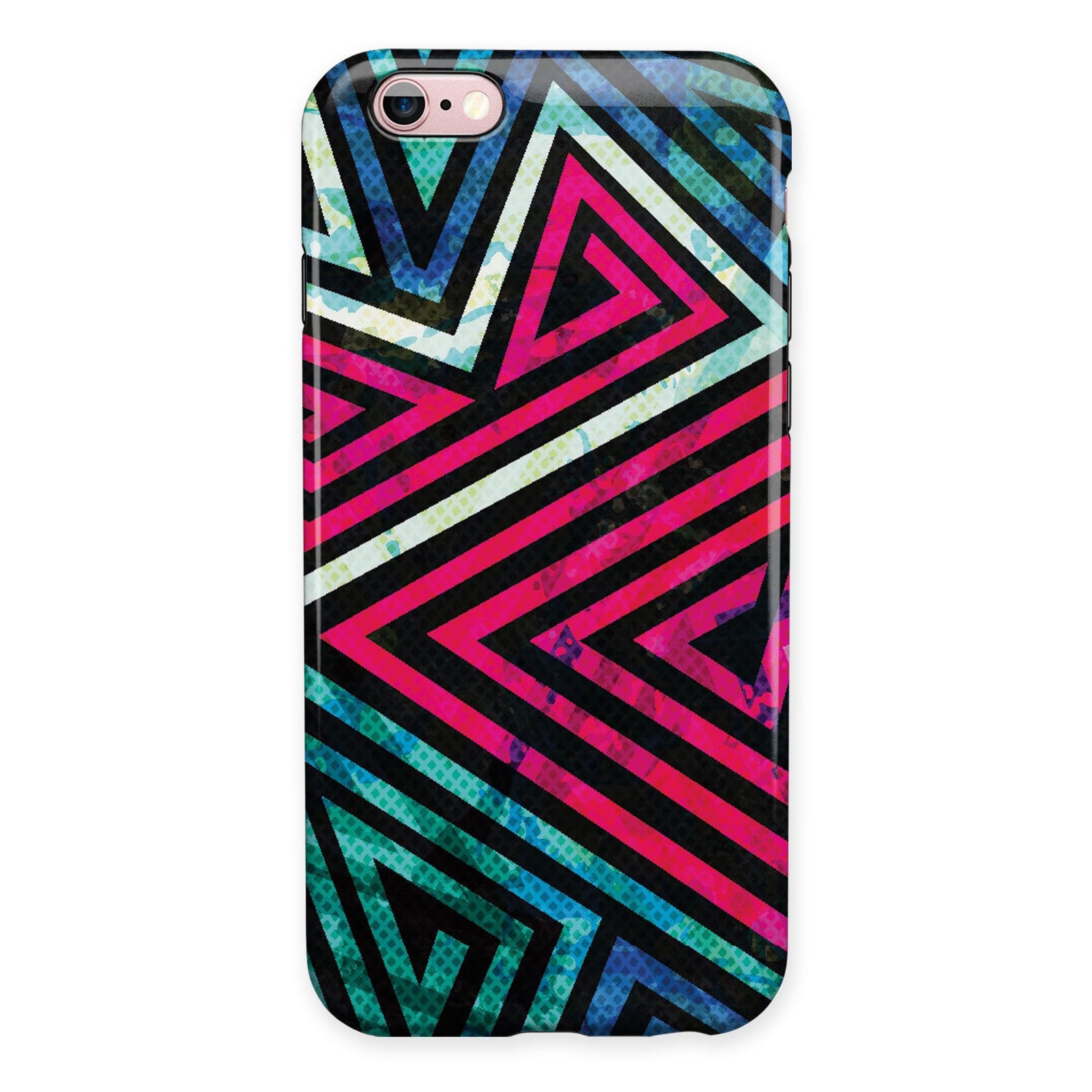 Grungy Neon Triangular Zig Zag Shapes iPhone 6/6s or 6/6s Plus 2-Piece ...